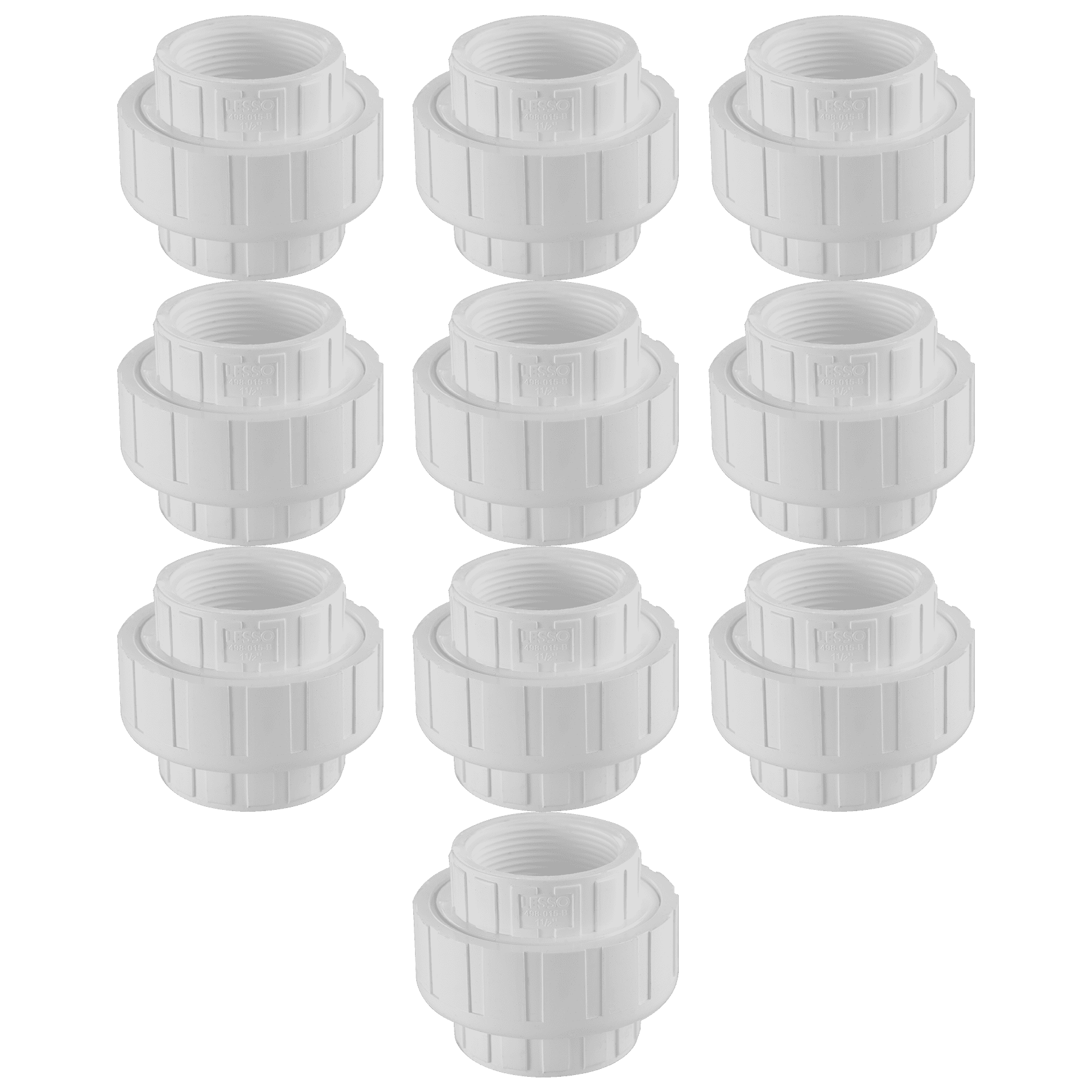 Lesso America 498-015 (10 Pack), Plumbing, PVC Pipe Fitting, Union w/O ...
