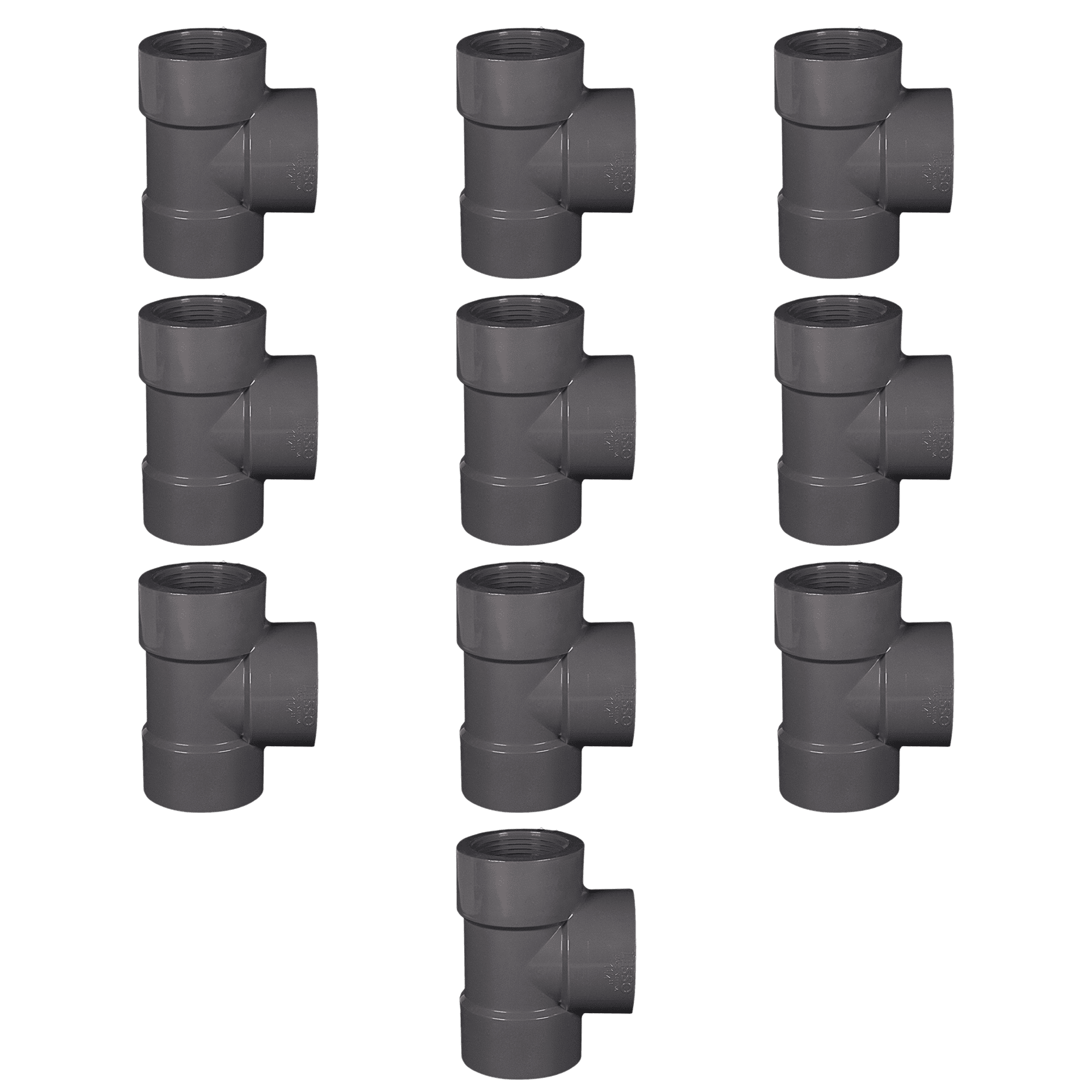Lesso America 805-012 (10 Pack), Plumbing, PVC Pipe Fitting,Tee, SCH80 ...