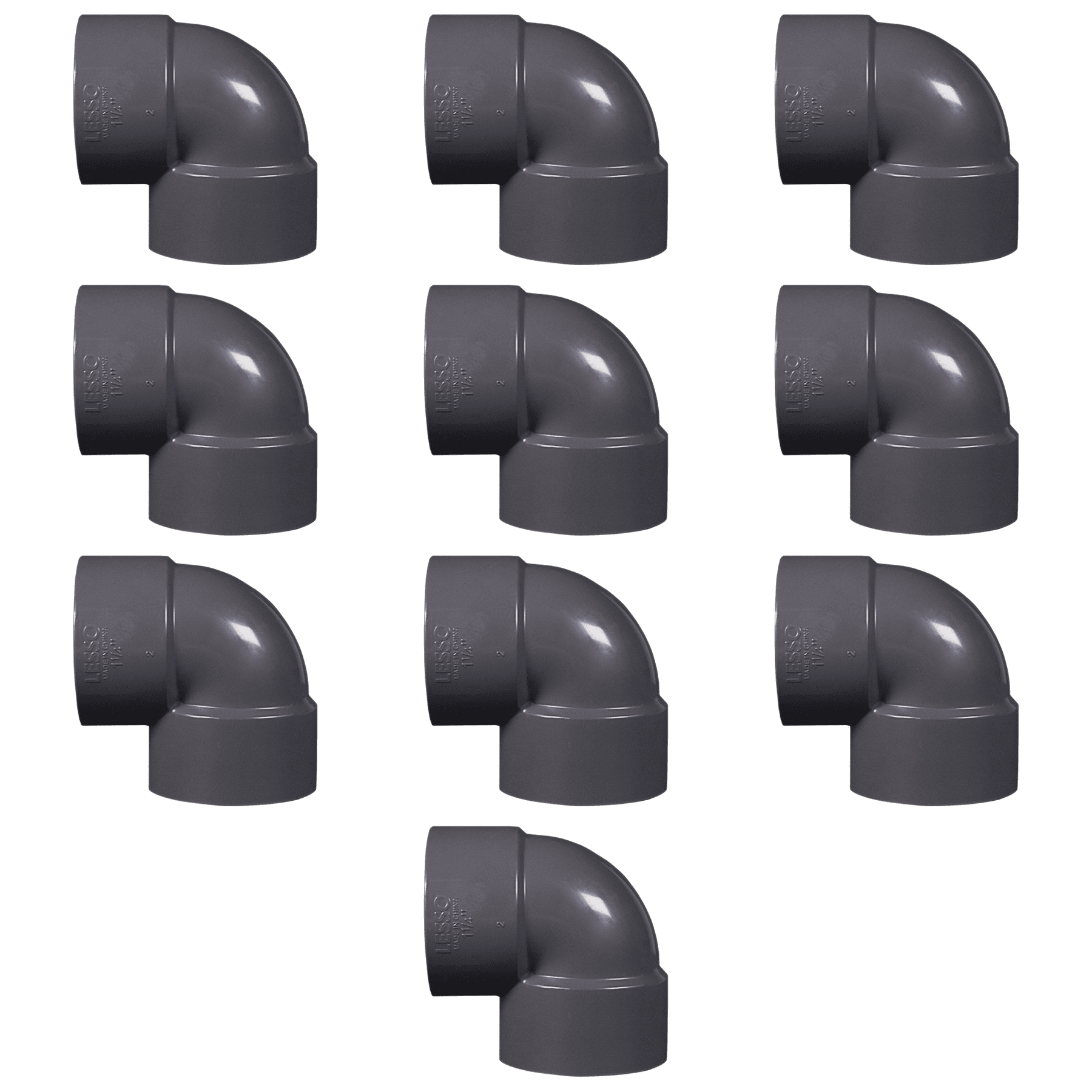 Lesso America 808-002 (10 Pack), Plumbing, PVC Pipe Fitting,90°Ell ...