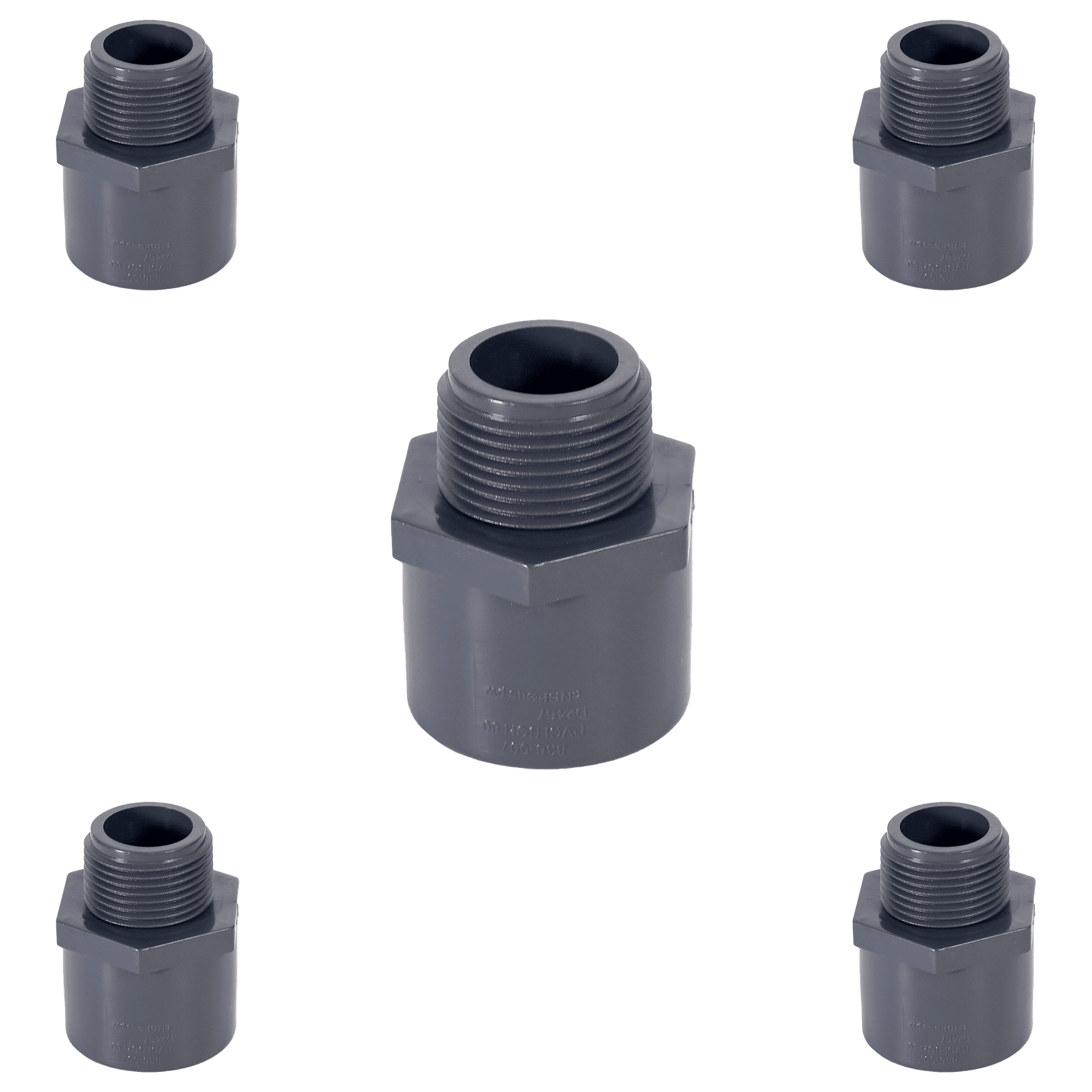 Lesso America 836-007 (5 Pack), Plumbing, PVC Pipe Fitting, Male ...