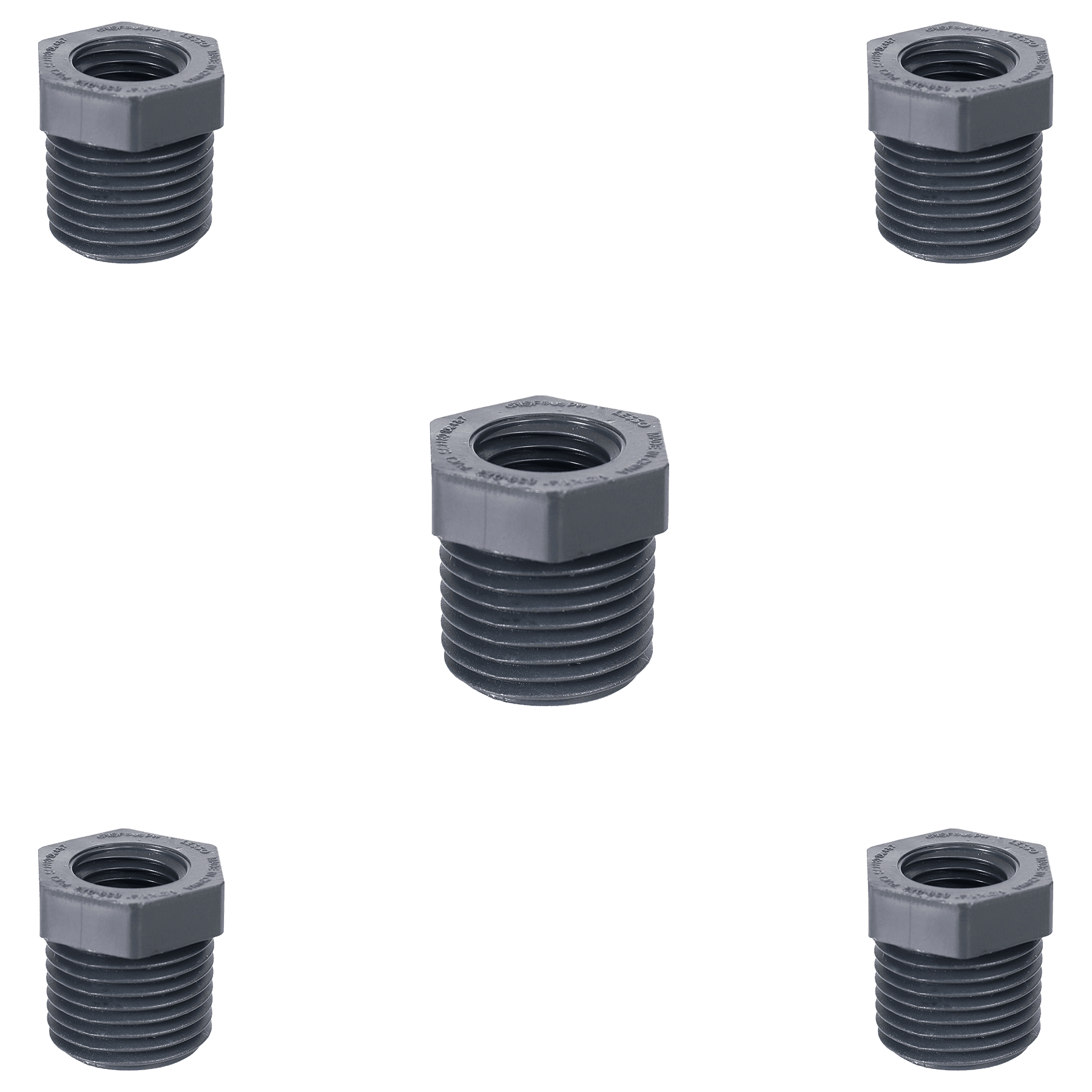 Lesso America 839-247 (5 Pack), Plumbing, PVC Pipe Fitting, Reducing T ...