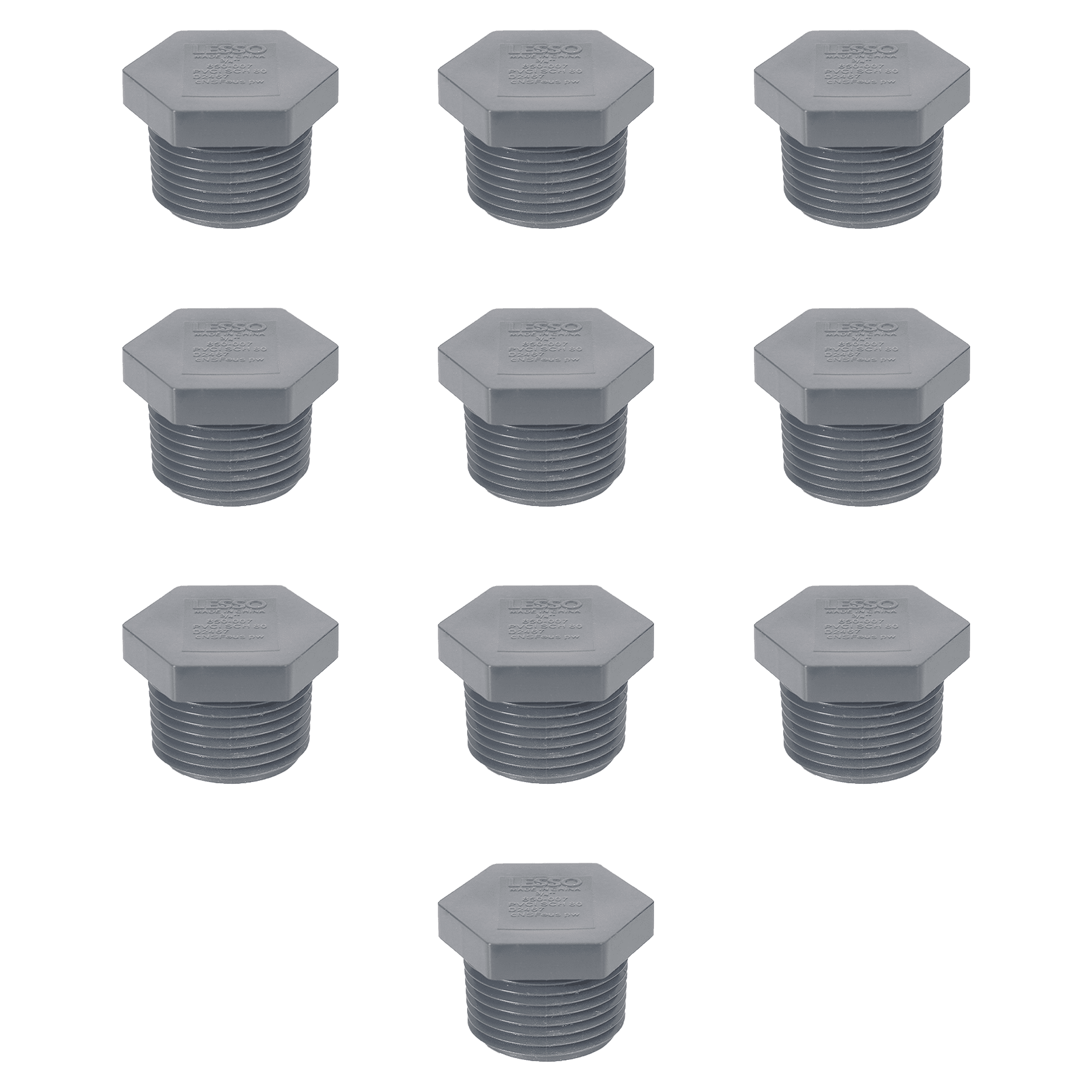 Lesso America 850-002 (10 Pack), Plumbing, PVC Pipe Fitting, Plug ...