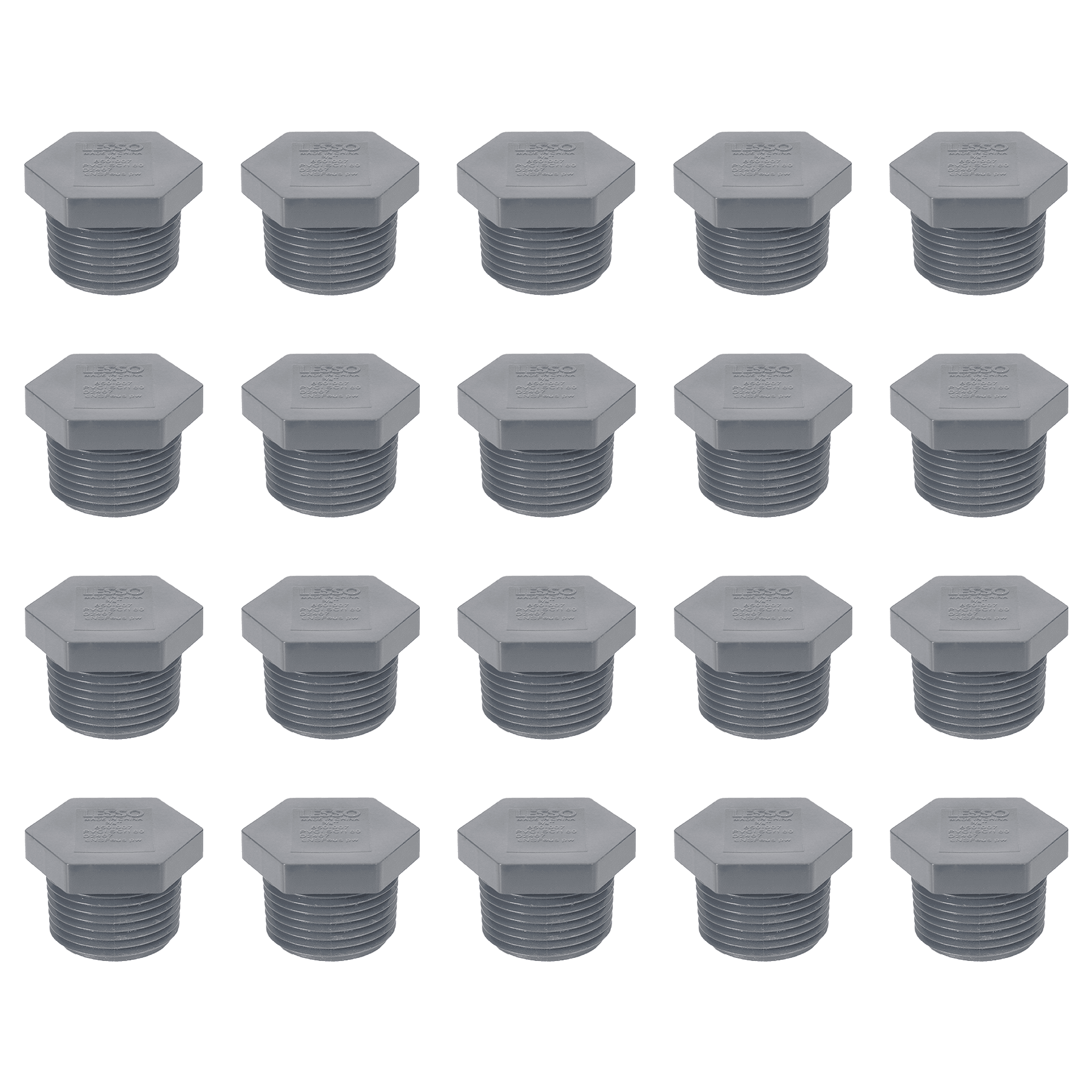 Lesso America 850-007 (20 Pack), Plumbing, PVC Pipe Fitting, Plug ...