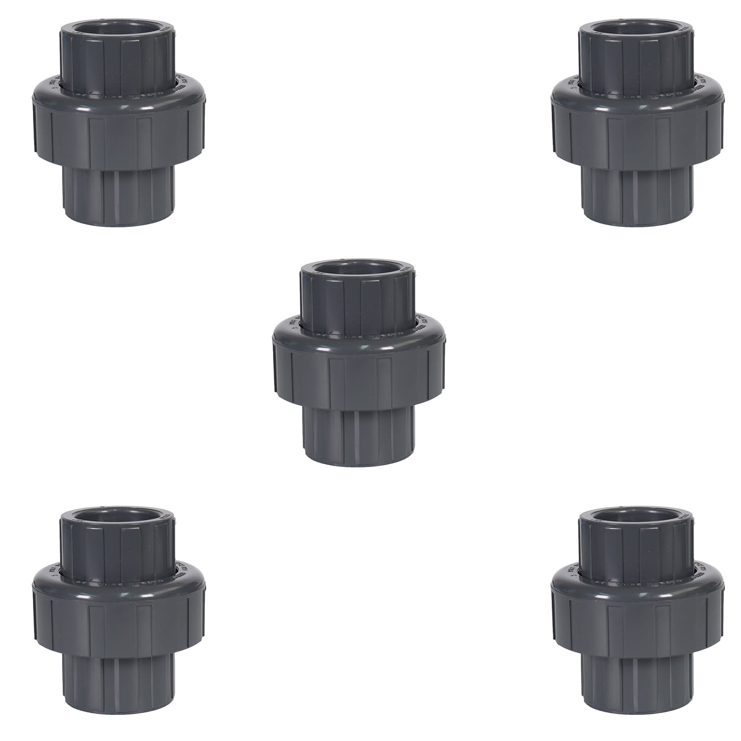 Lesso America 897-012 (5 Pack), Plumbing, PVC Pipe Fitting, Union w/ O ...