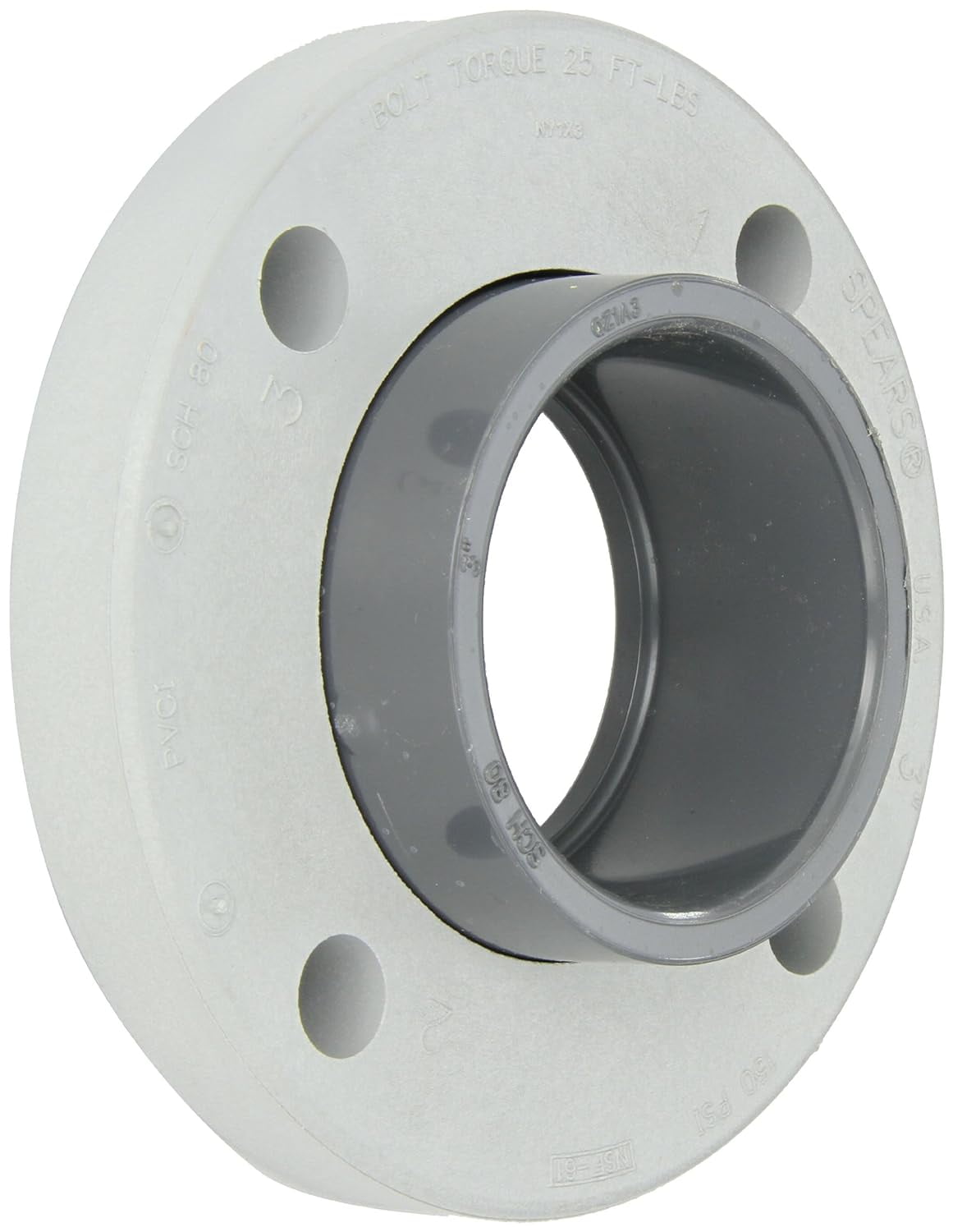 Lesso Spears 854-030 Glass-Filled PVC Pipe Fitting, Van Stone Flange, Class 150, Schedule 80, 3 ...