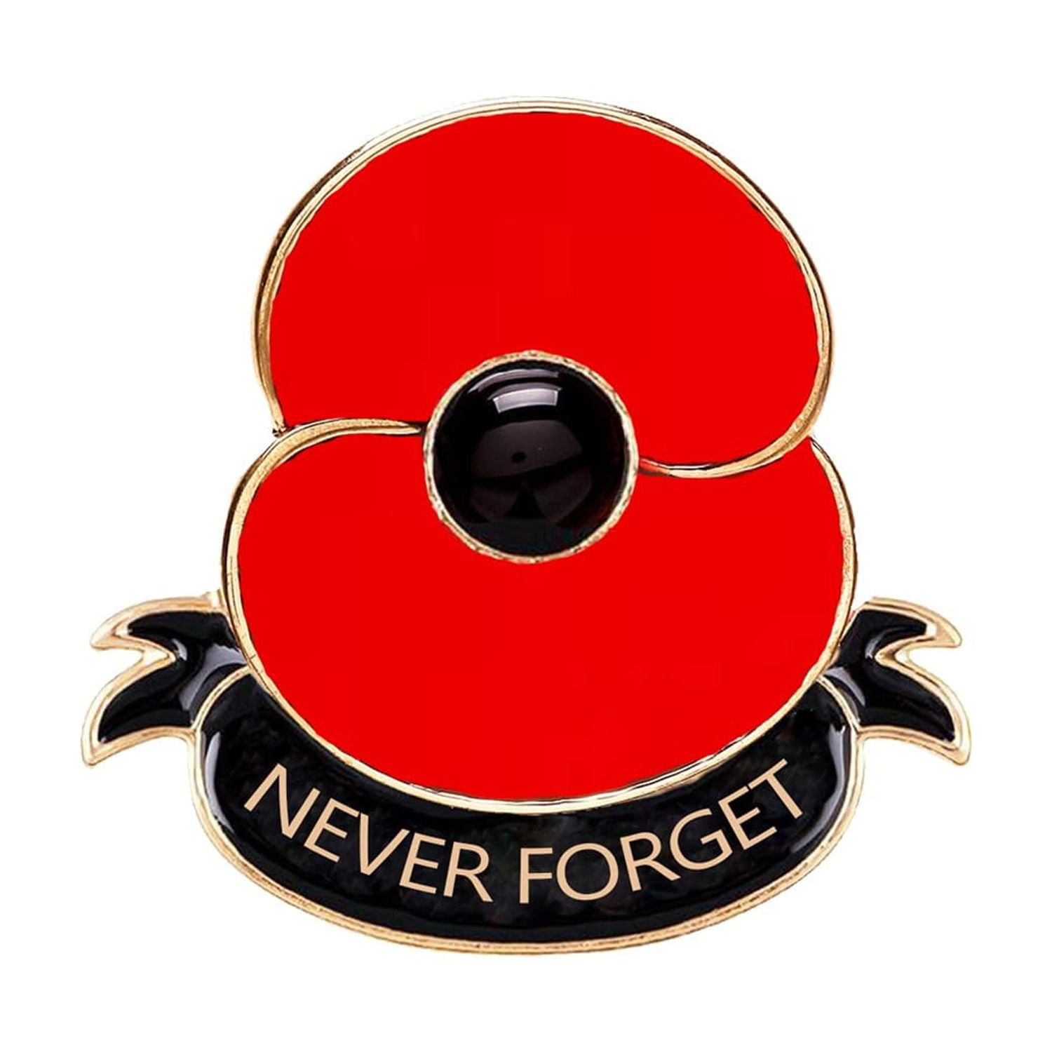 Lest We Forget Enamel Poppy Brooch Pins for Women Men Veterans Memorial ...