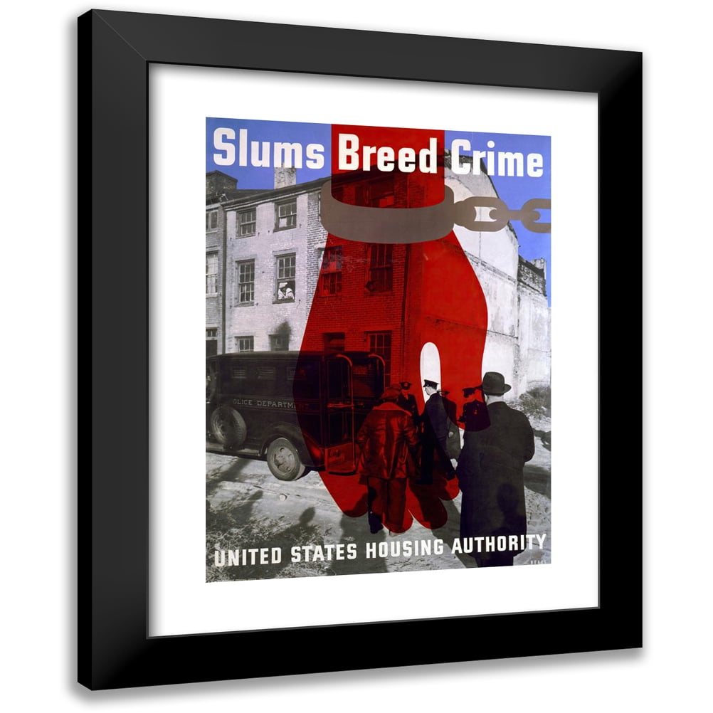 Lester Beall 11x14 Black Modern Framed Museum Art Print Titled - Slums ...