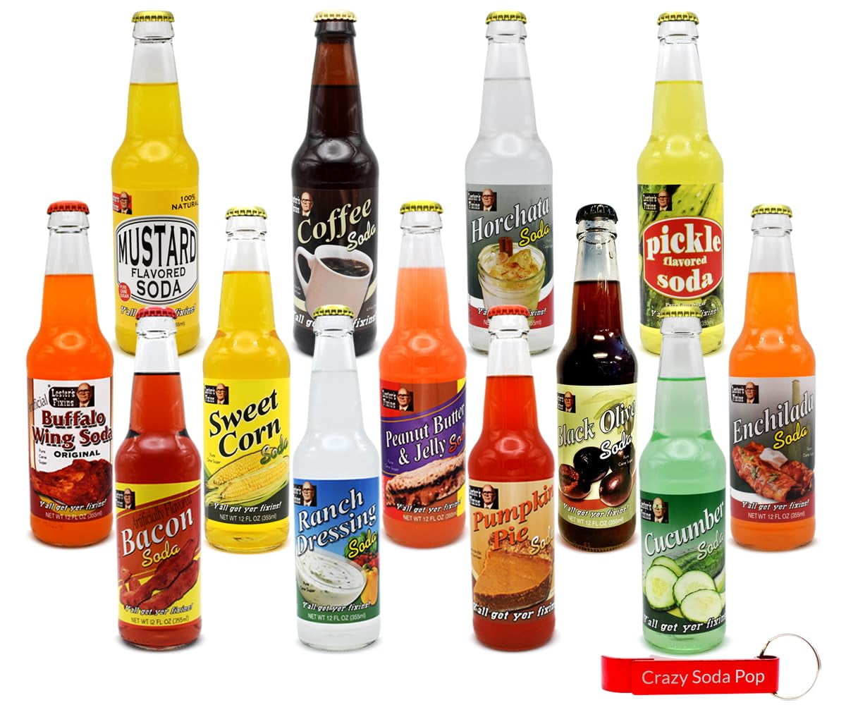 Lester's Fixins Soda | 12 Pack of Unique, Weird, and Unusual Flavors of ...