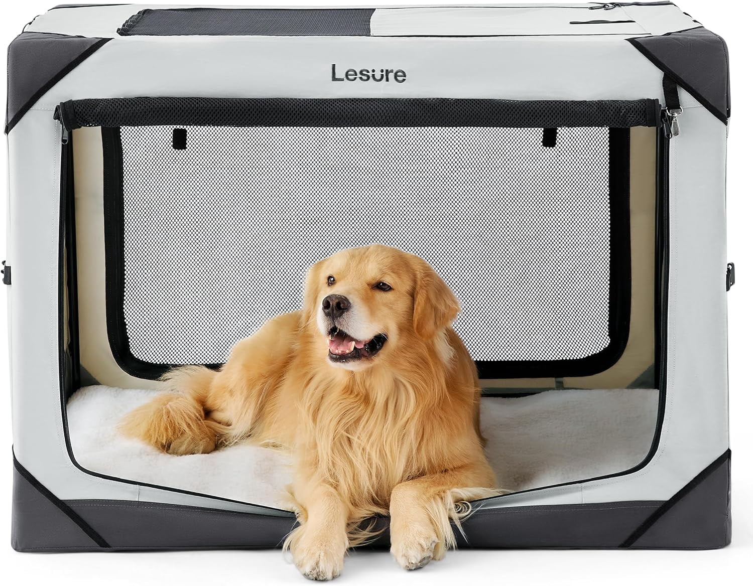 Lesure Collapsible Dog Crate - Portable Travel Kennel for Medium Dog, 4 ...