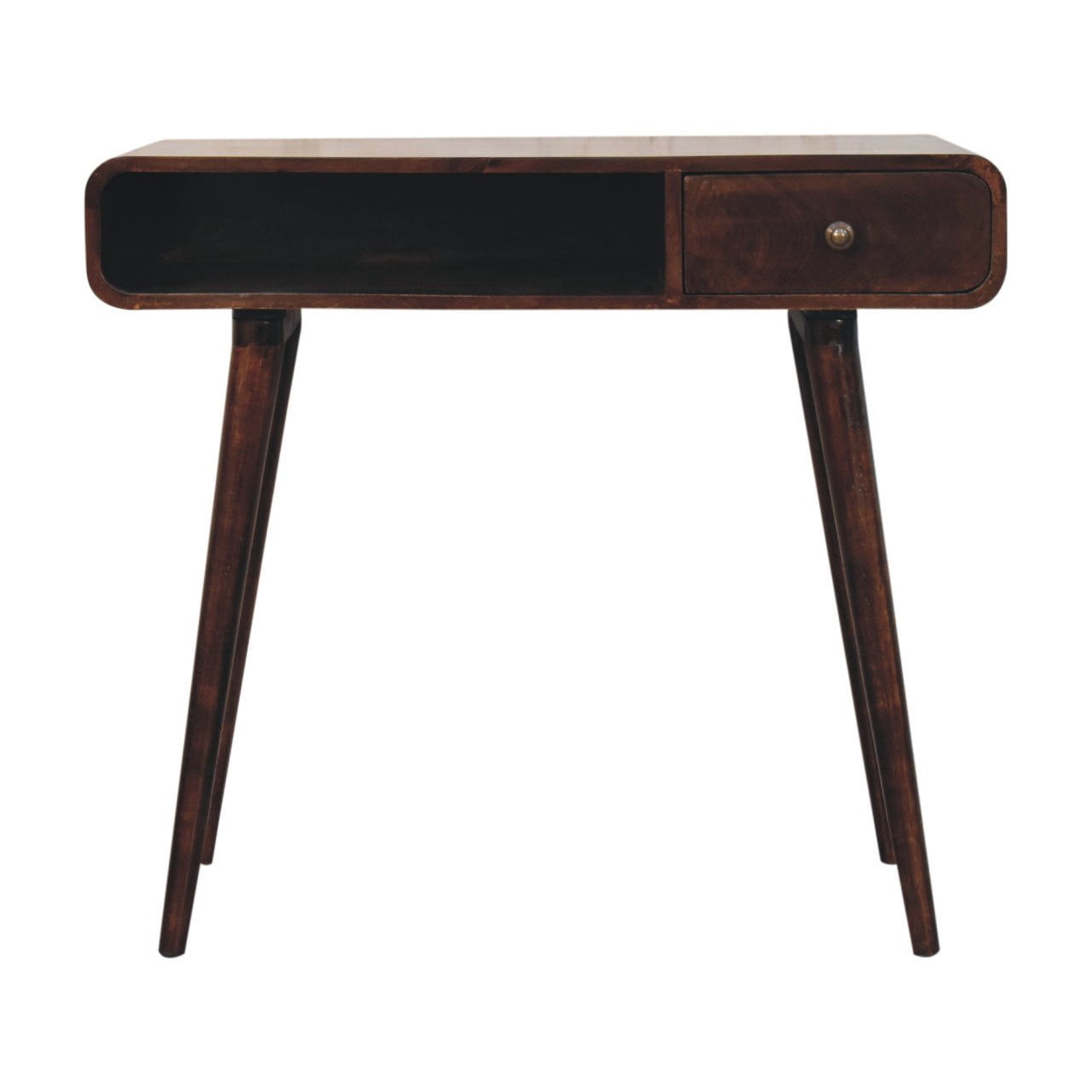 Lesuto Curved California Walnut Writing Desk - Nordic Style, Wood, 0 ...