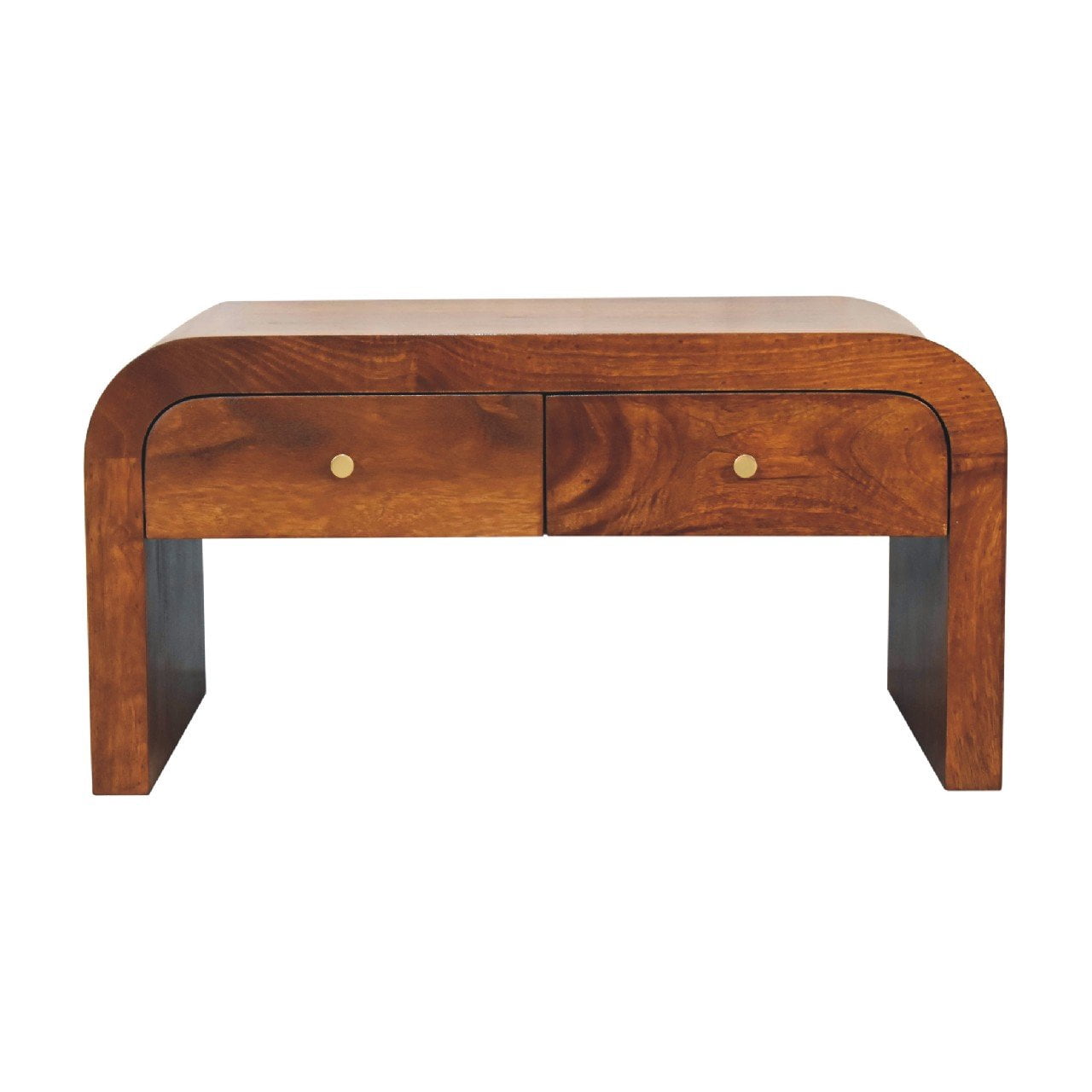 Lesuto Darcy Chestnut Coffee Table - Modern Style, brass, 2 Drawers ...
