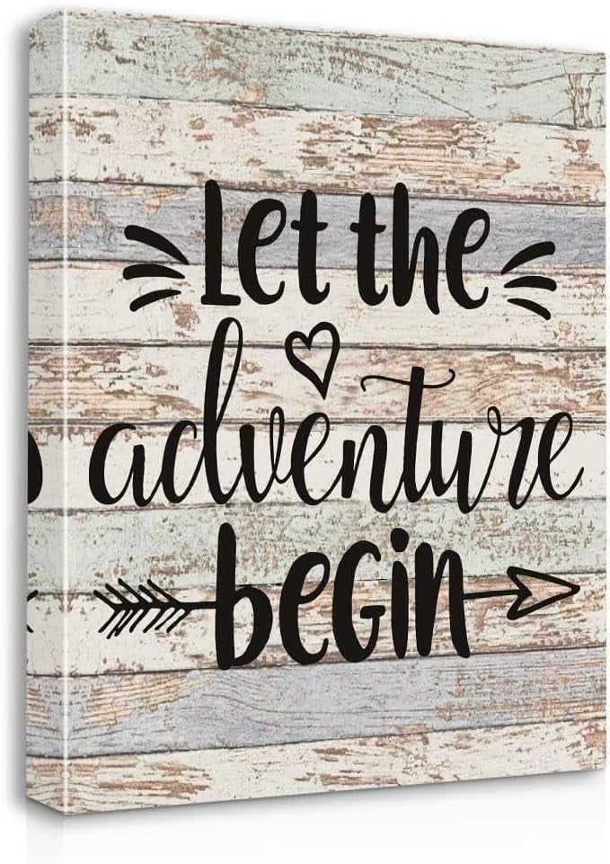 Let The Adventure Begin Accent Canvas Wall Art Prints Artwork Signs ...