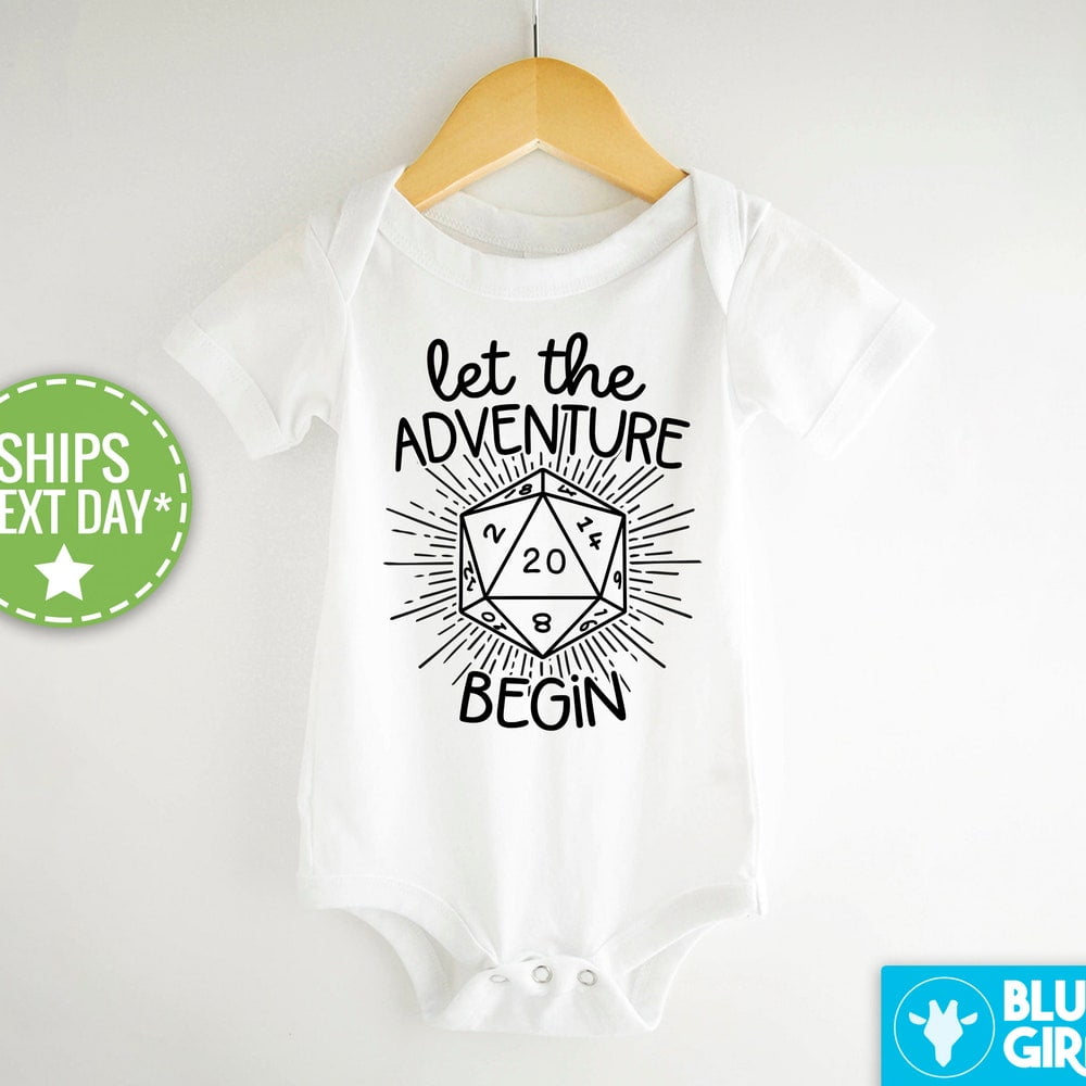 Let The Adventure Begin Baby Bodysuit, Gaming Dice Onesie, Baby ...