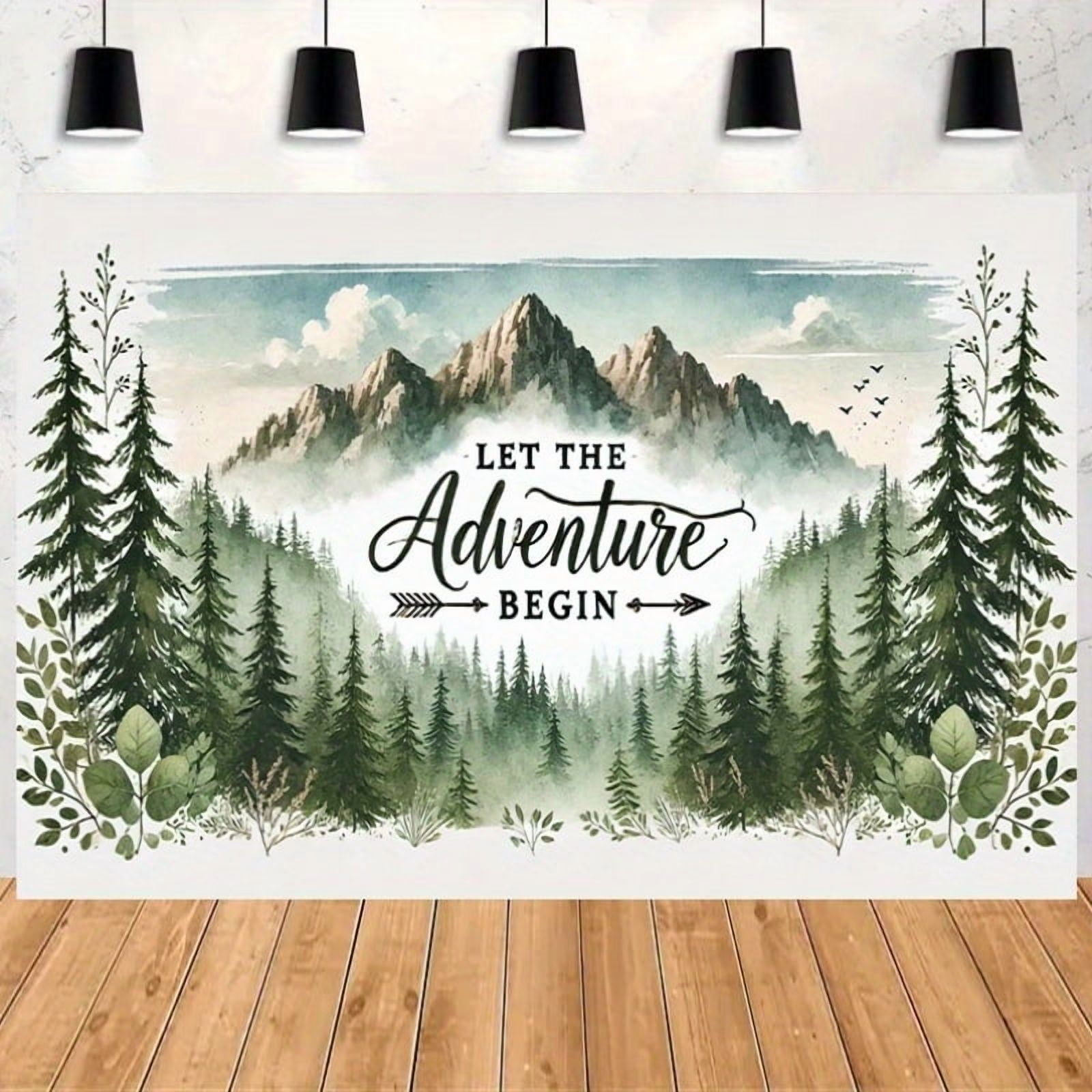 Let The Adventure Begin Backdrop Adventure Awaits Baby Shower ...