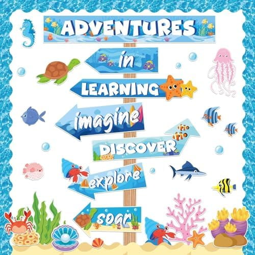 Let The Adventure Begin Bulletin Board Set Under The Sea Cutouts ...