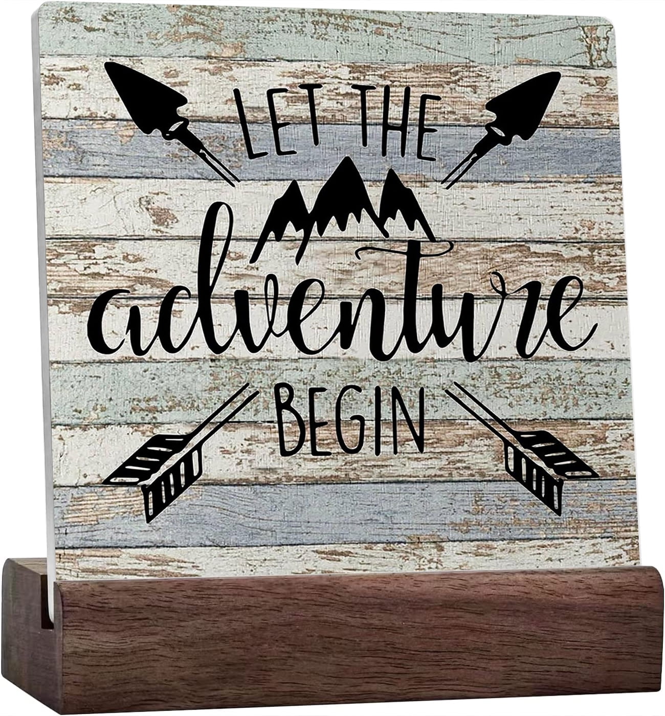 Let the Adventure Begin Camping For Office Home Dorm Desk Shelf Table ...