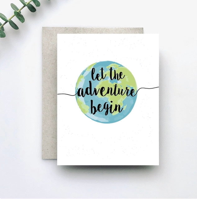 Let the Adventure Begin Greeting Card - Inspire Wanderlust with Hand ...