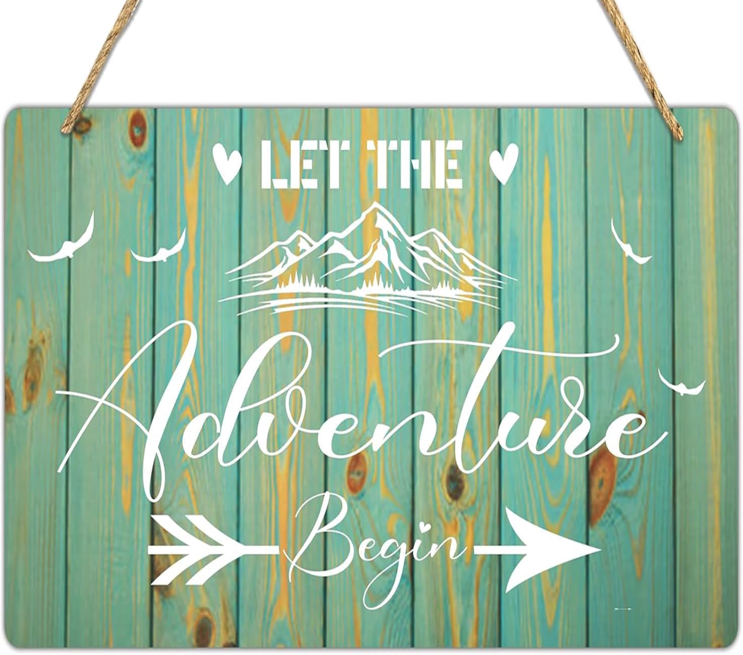 Let the Adventure Begin Hanging Wooden Plaque Sign for Cabin Camping ...