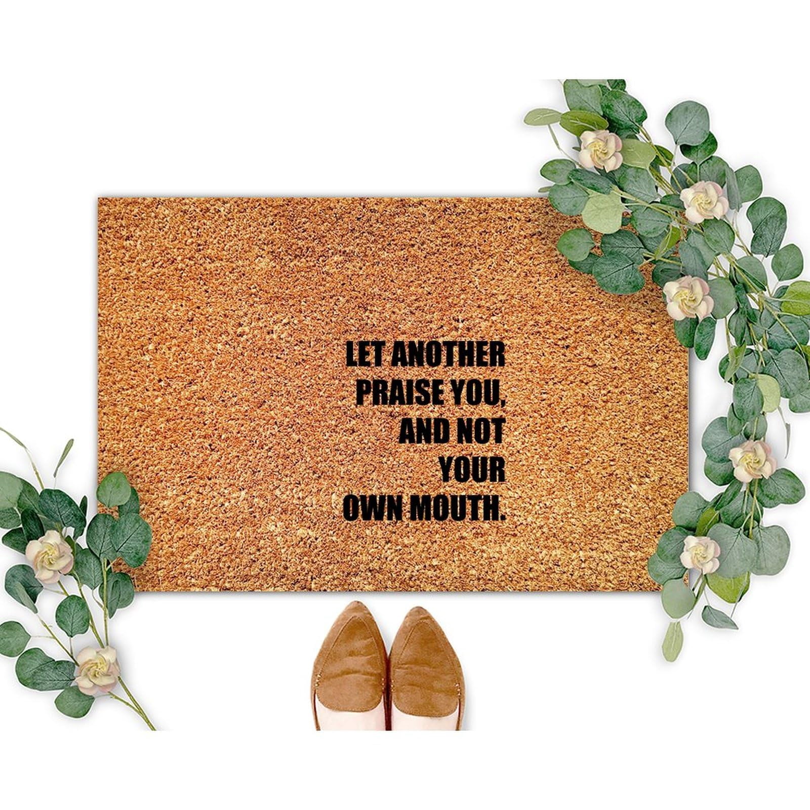 Let Another Praise You Coir Doormat Rectangular Rug Sayings Lettering ...