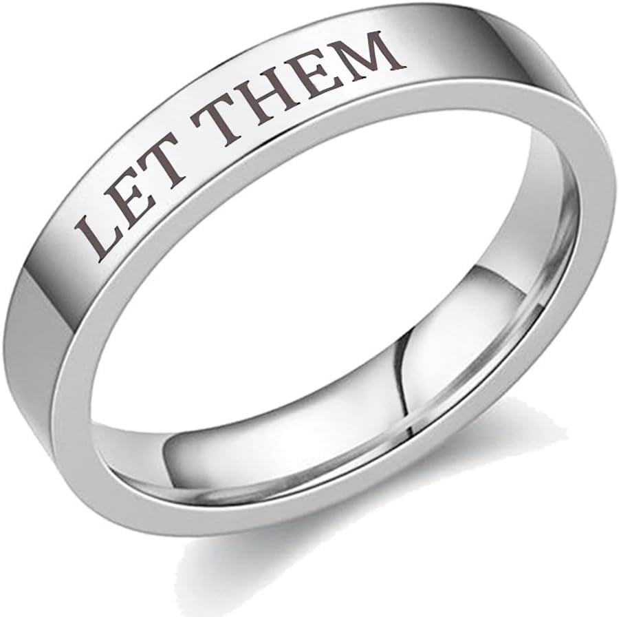 Let Them Band Rings for Women Men Self Worth Motivational Inspirational ...