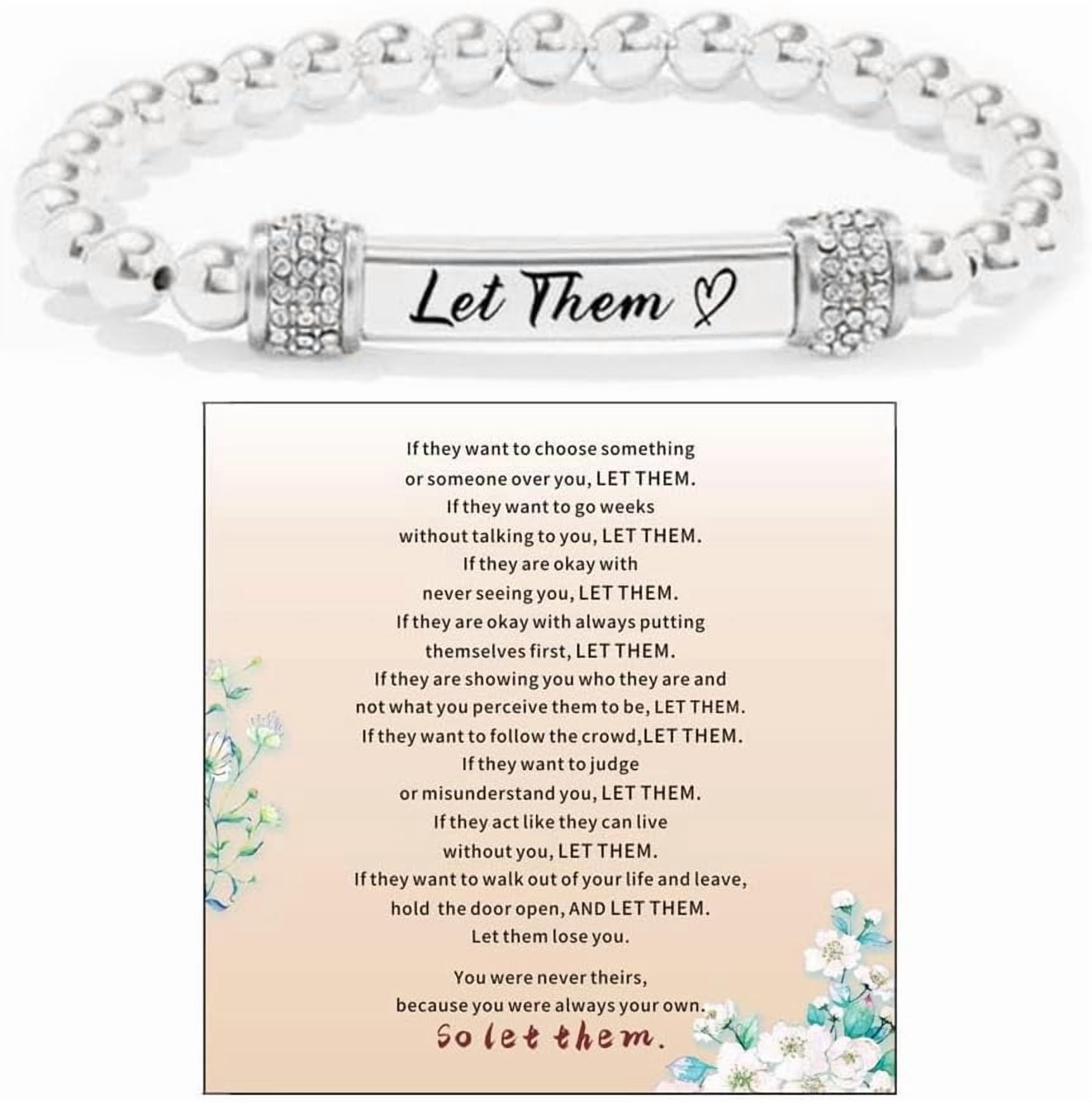 Let Them Dainty Diamond Beaded Stretch Bracelet,Self Worth Motivational ...