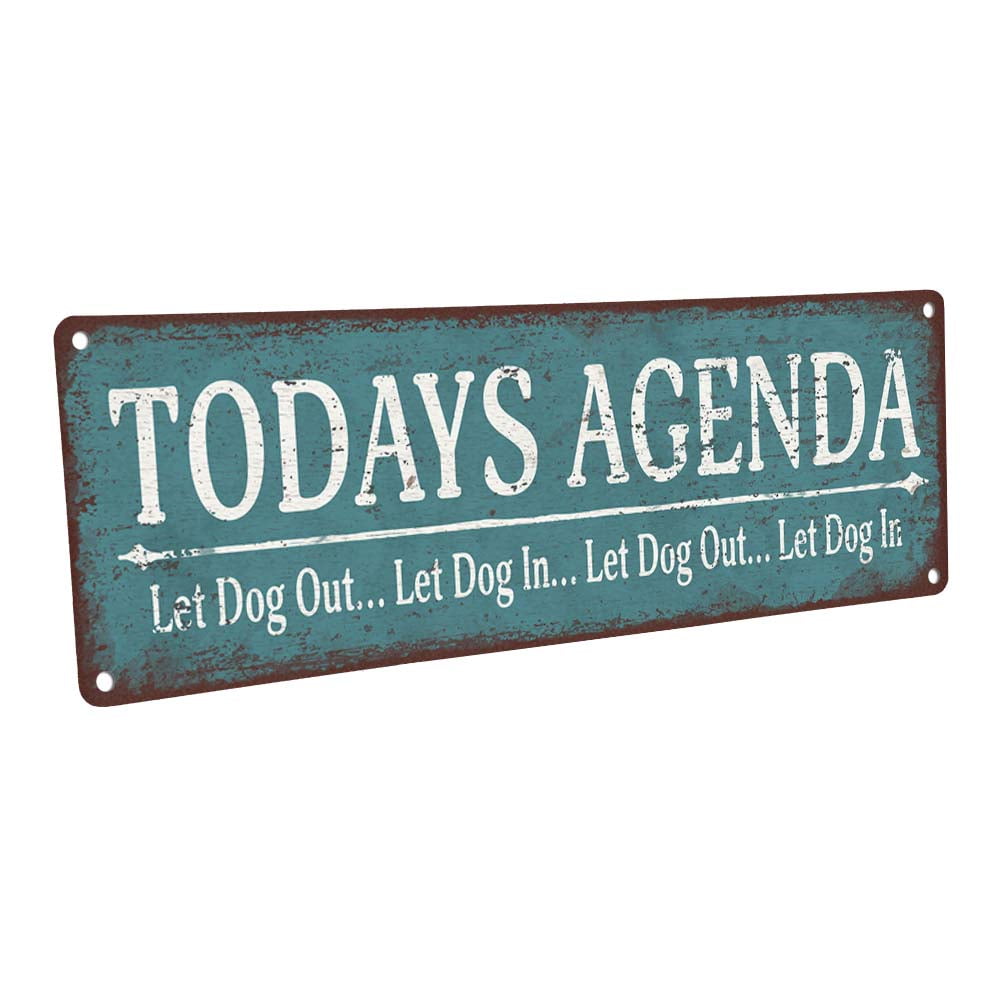 Let Dog Out, Let Dog In 4"x12" Metal Sign, Wall Décor for Home and ...