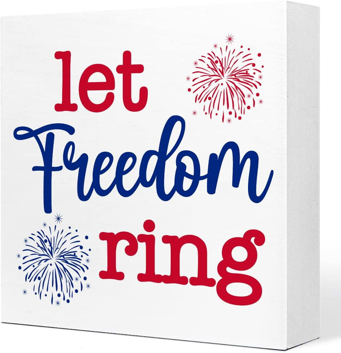Let Freedom Ring Firework Independence Day Patriotic Wooden Plaque Sign ...