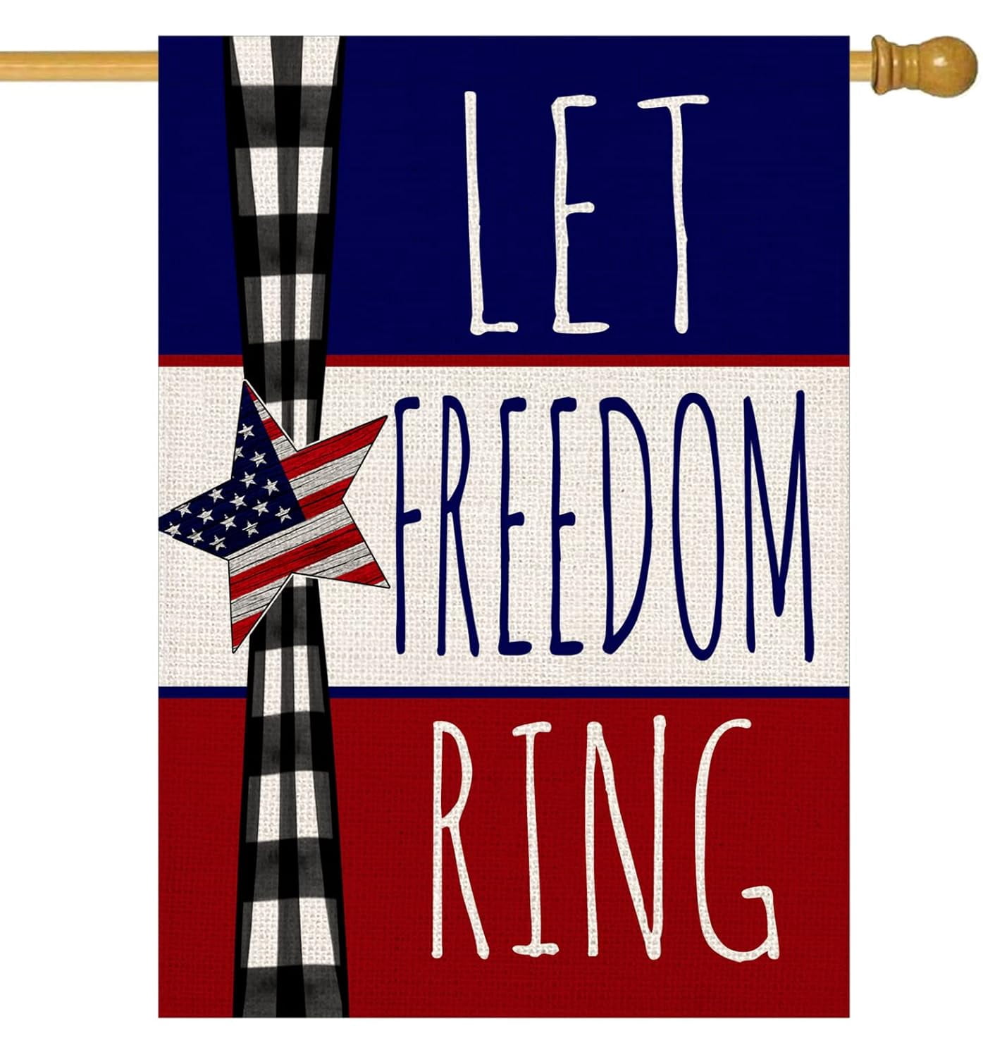 Let Freedom Ring Garden Flag Double Sided 4th of July Patriotic Stars ...