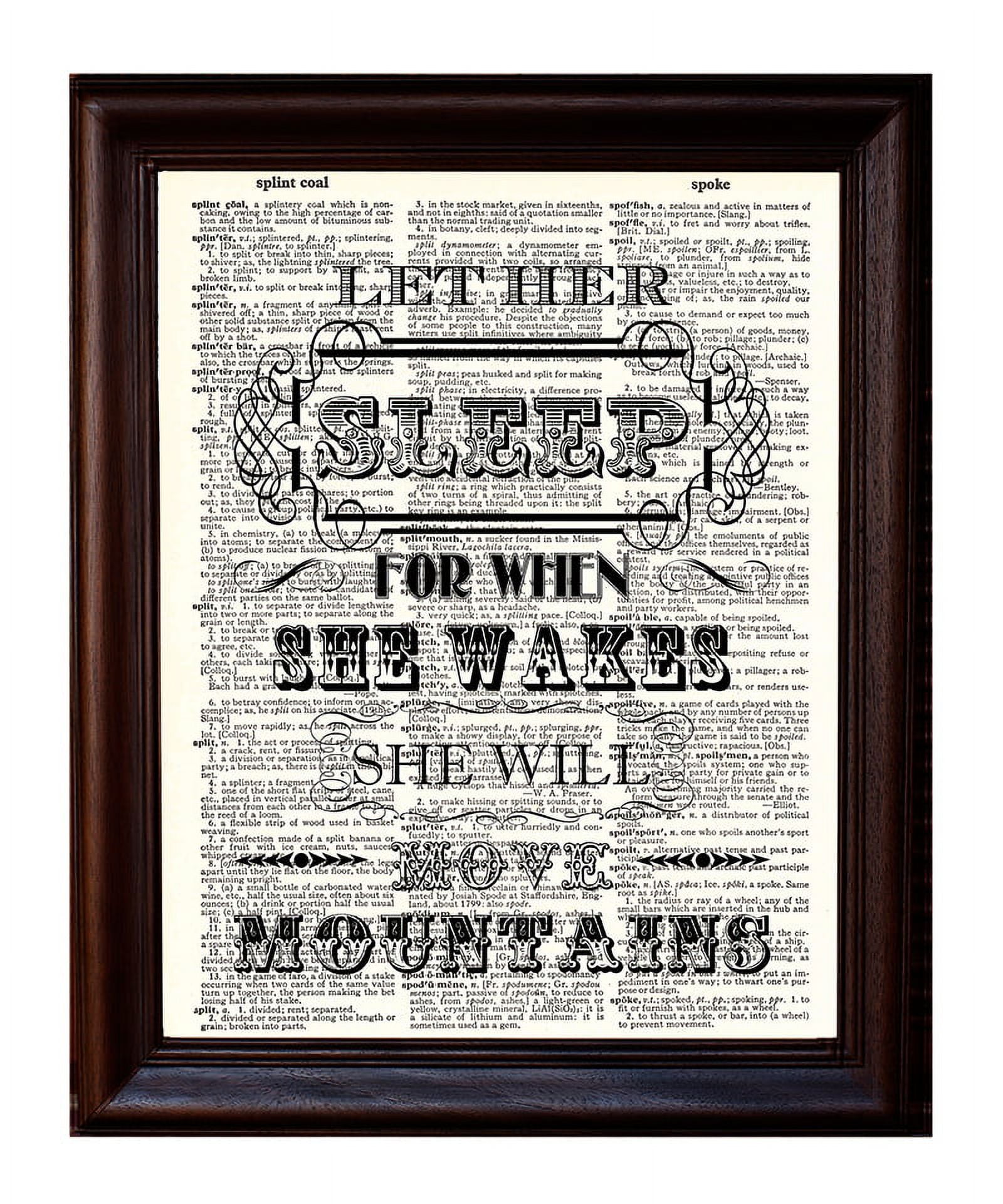 Let Her Sleep Quote - Dictionary Art Print Printed On Authentic Vintage ...