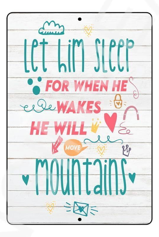 Let Him Sleep For When He Wakes Baby"s Room Metal Sign Weatherproof ...
