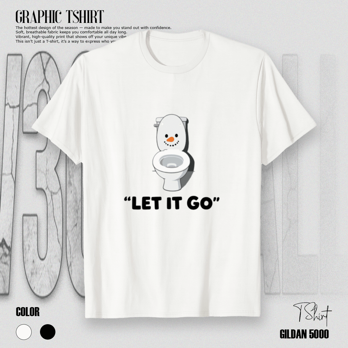 Let It Go Snow Cute Winter Holiday Fun Frosty Seasonal Graphic Unisex T ...