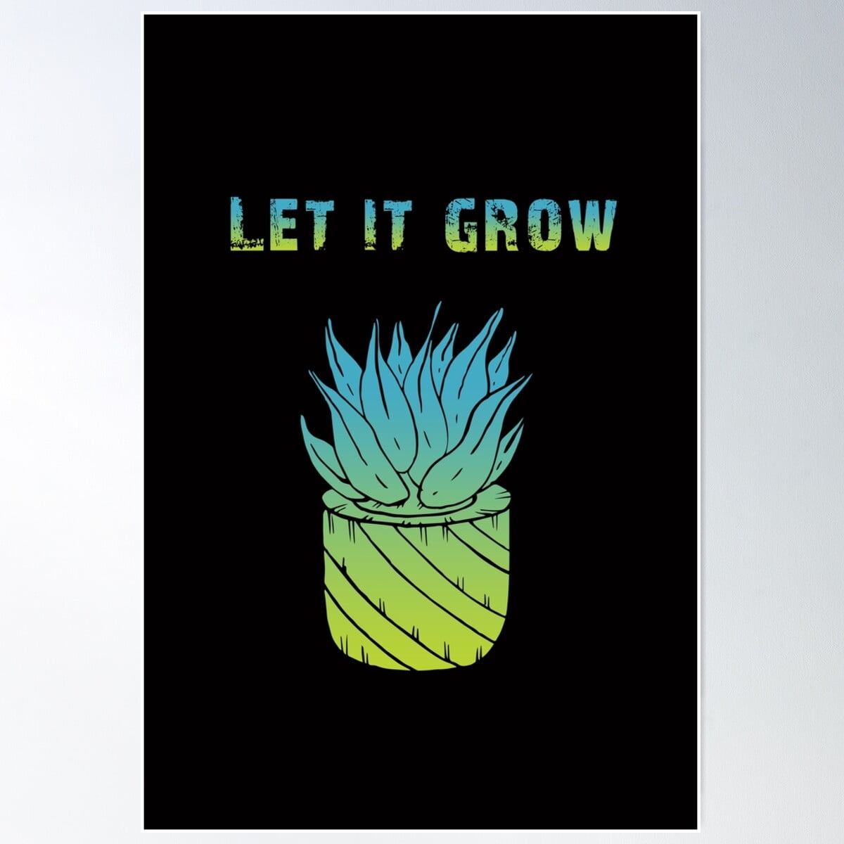 Let It Grow Plant Gradient Poster Wall Art, Modern Wall Decor For ...