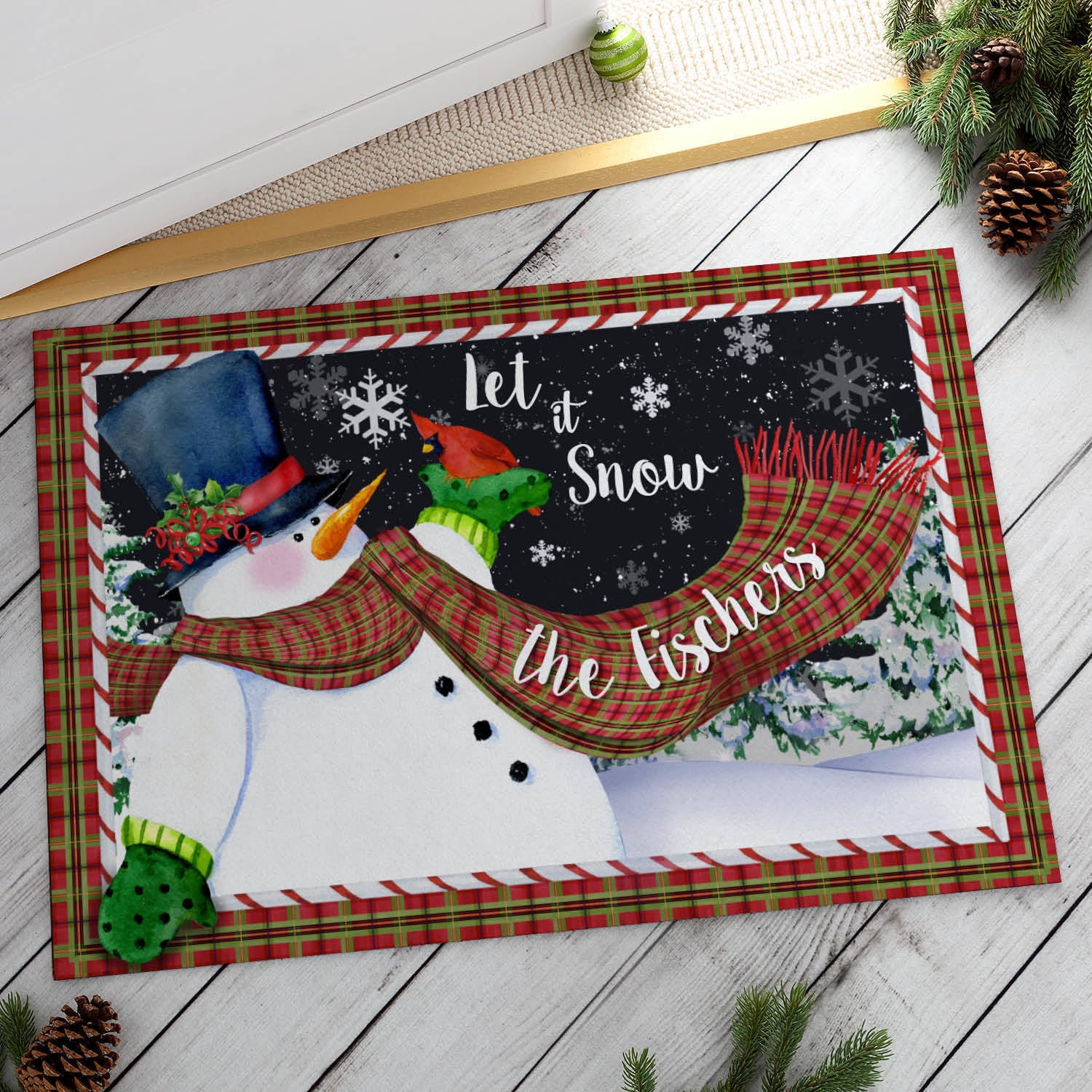 Let It Snow Personalized Oversized Doormat - Walmart.com