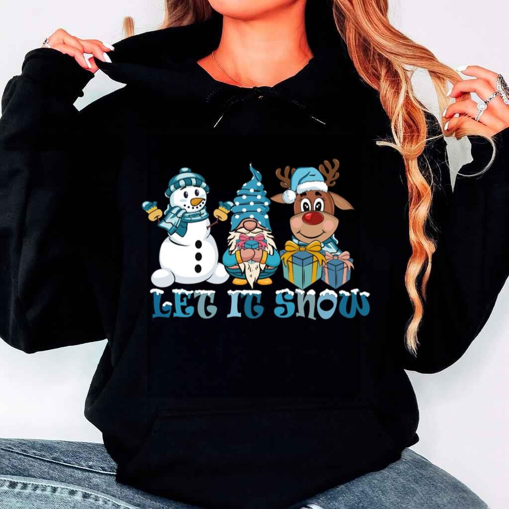 Let It Snow Reindeer Snowman Gnome Vintage Christmas Holiday Unisex ...