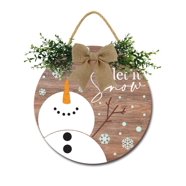 Northlight 24” Let It Snow Wooden Sled Snowman and Snowflakes Wall Sign ...
