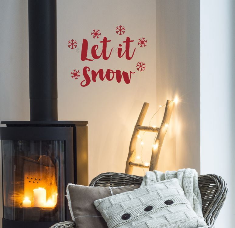 Let It Snow Snowflakes Winter Quote Decals for Walls - Holiday Vinyl ...