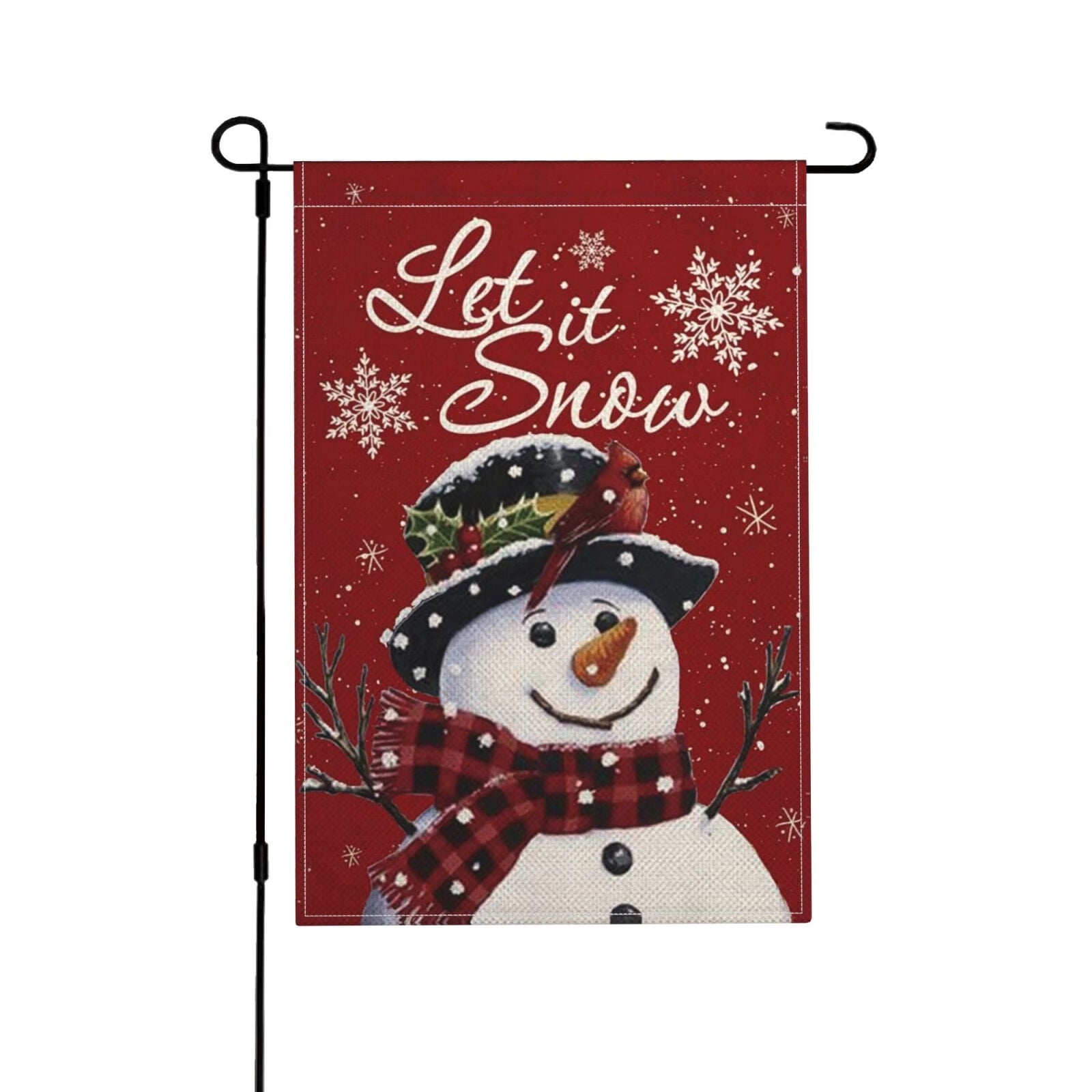 Let It Snow Snowman Snowflake Christmas Garden Flag 12x18 Inch Vertical ...