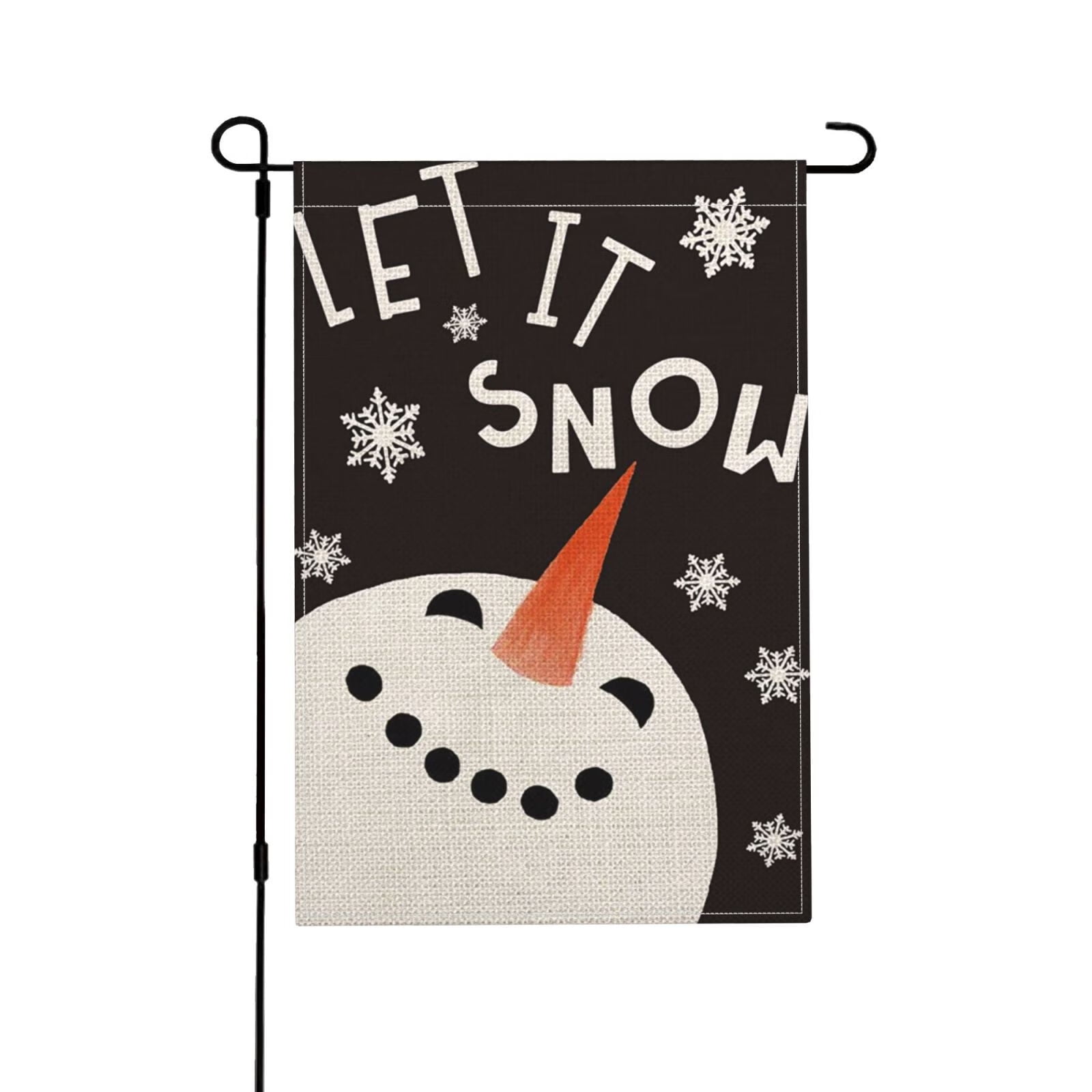Let It Snow Snowman Garden Flag, Double Sided Xmas Yard Decoration ...
