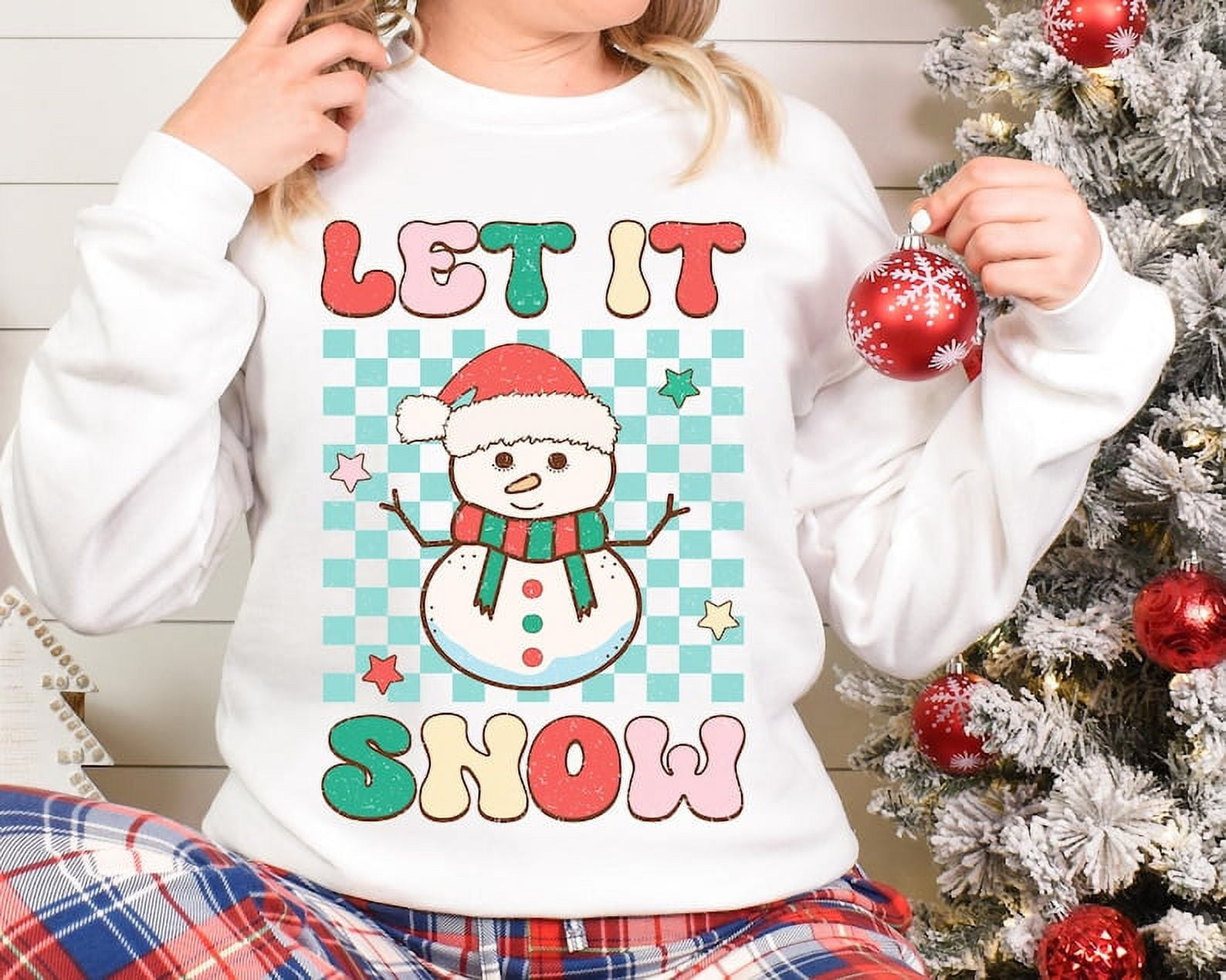 Let It Snow Sweatshirt , Snowman Xmas Sweater, Cute Snowman Shirt ...
