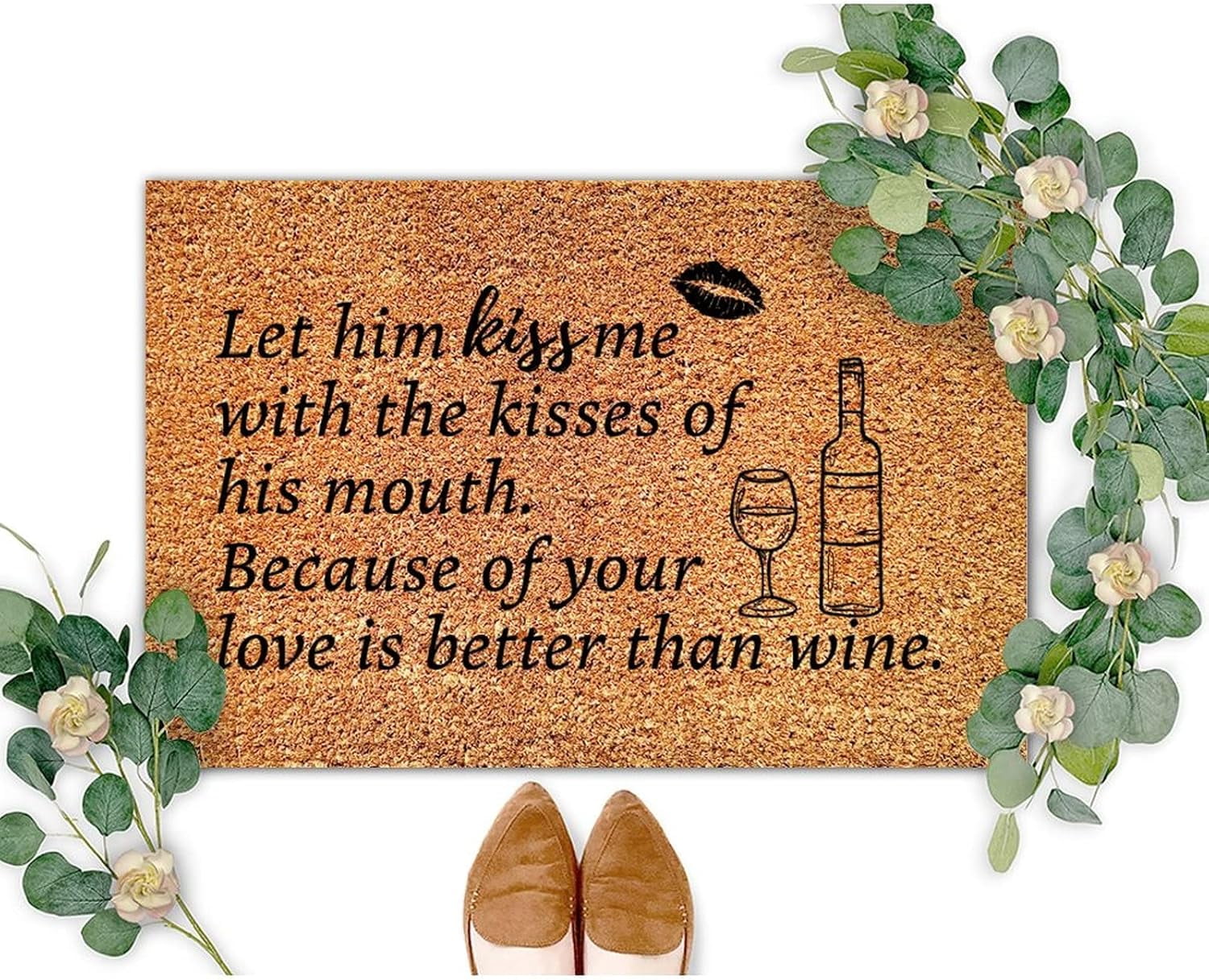 Let Him Kiss Me with The Kisses of His Mouth Door Mat Rectangular Rug ...