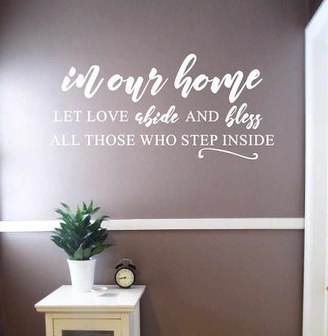 Let Love Abide Bless All -Home Decor Wall Stickers Home Wall Quote ...