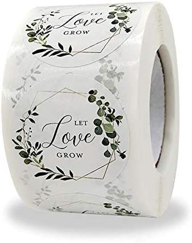 Let Love Grow Stickers 1.5'' Circle Labels 500 Per Pack New Roll ...
