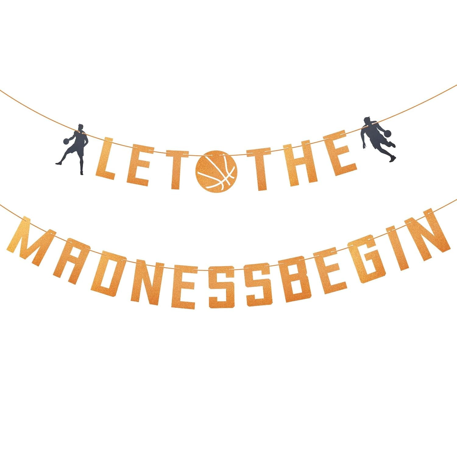Let The Madness Begin Banner, Glitter Paper Basketball Theme Banner ...