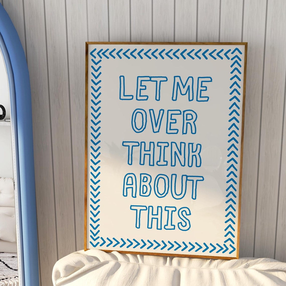 Let Me Overthink This Funny Print, Typography Wall Art, Retro Funky ...