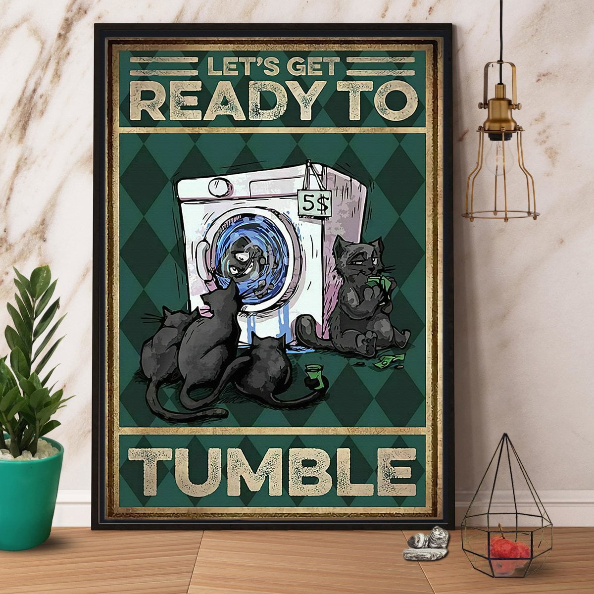 Let'S Get Ready To Tumble Black Cat Bathroom Paper Poster No Frame ...