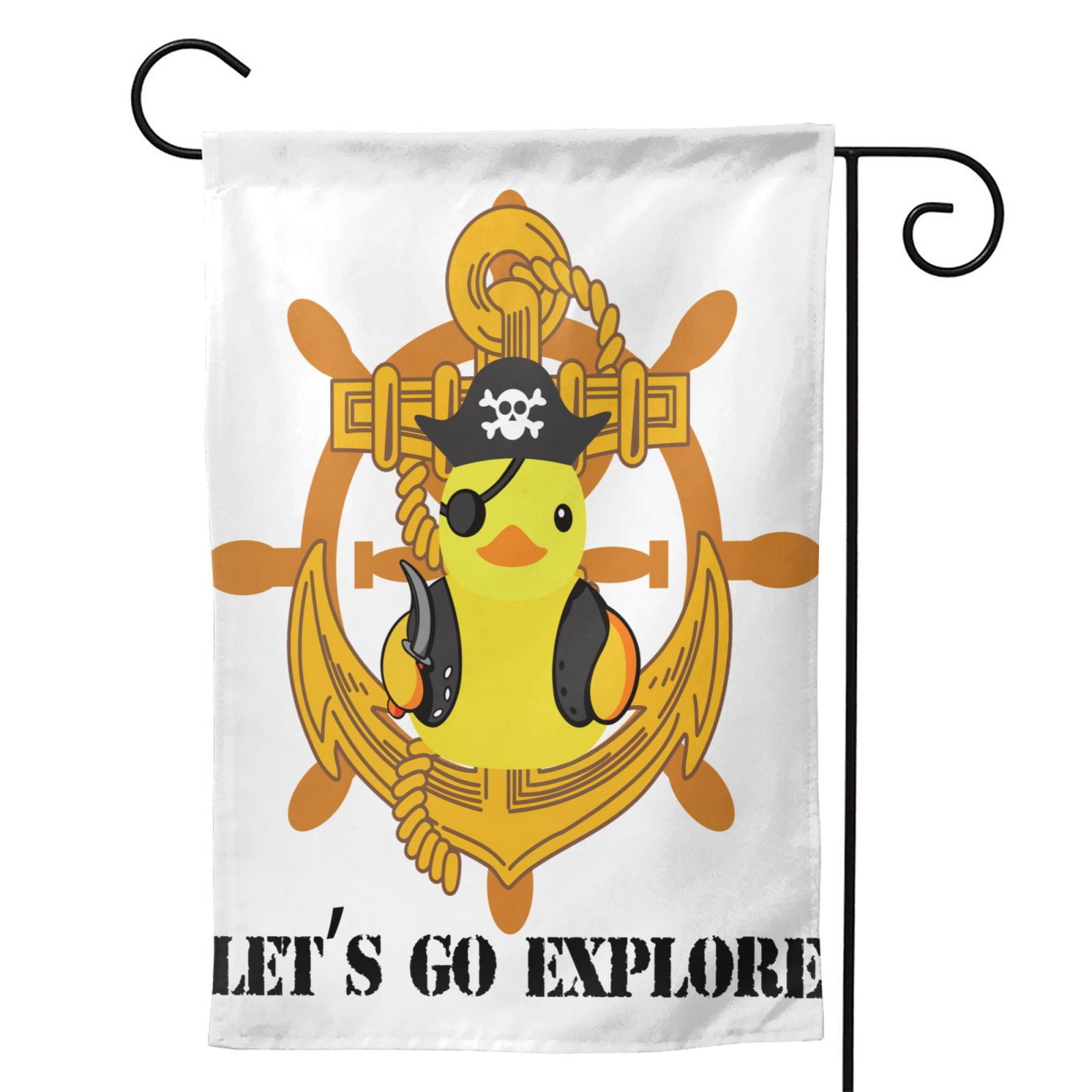 Let'S Go Explore Rubber Duck Pirate Garden Flag 12.5"X18" Outdoor ...