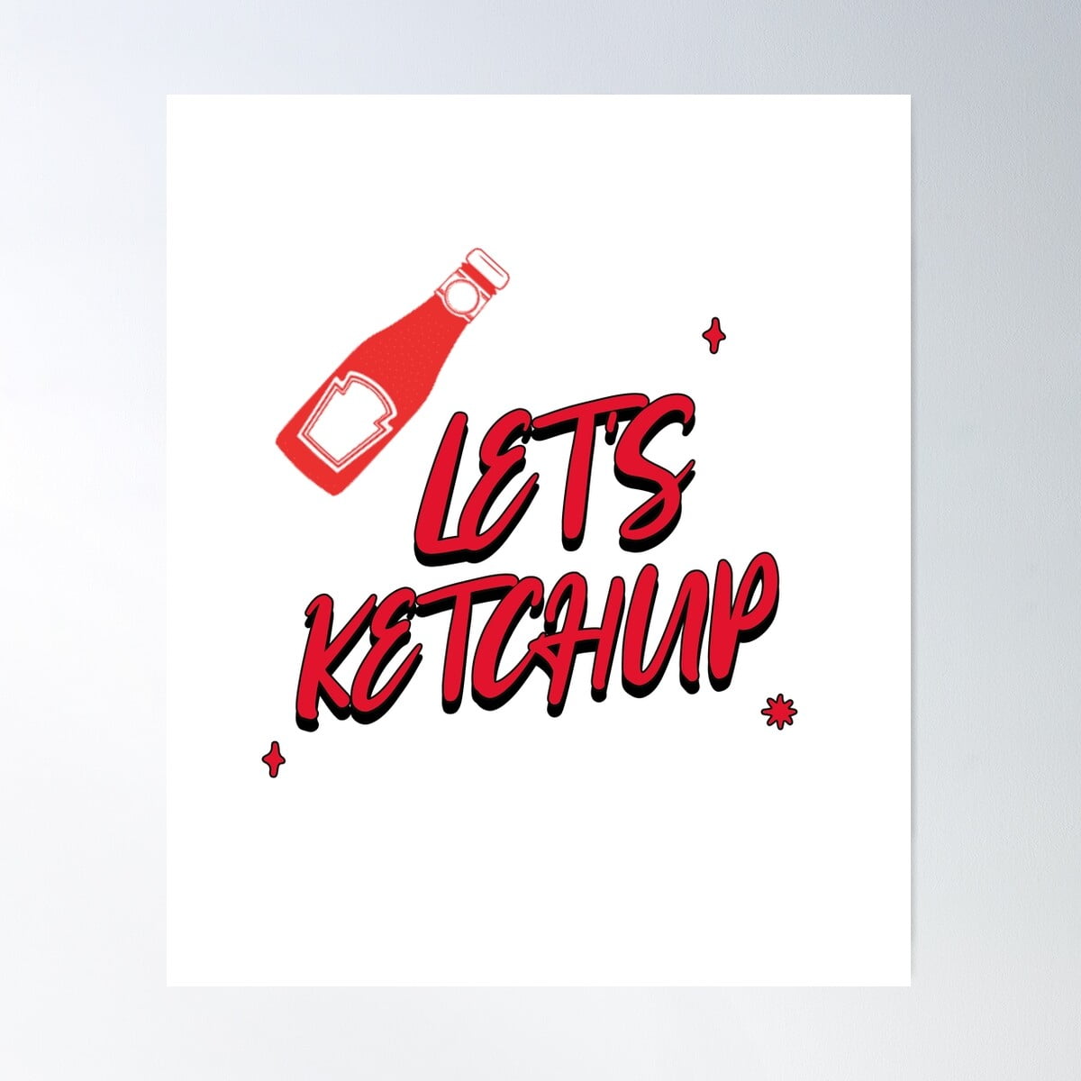 Let'S Ketchup Apron Poster Wall Art, Modern Wall Decor For Living Room ...