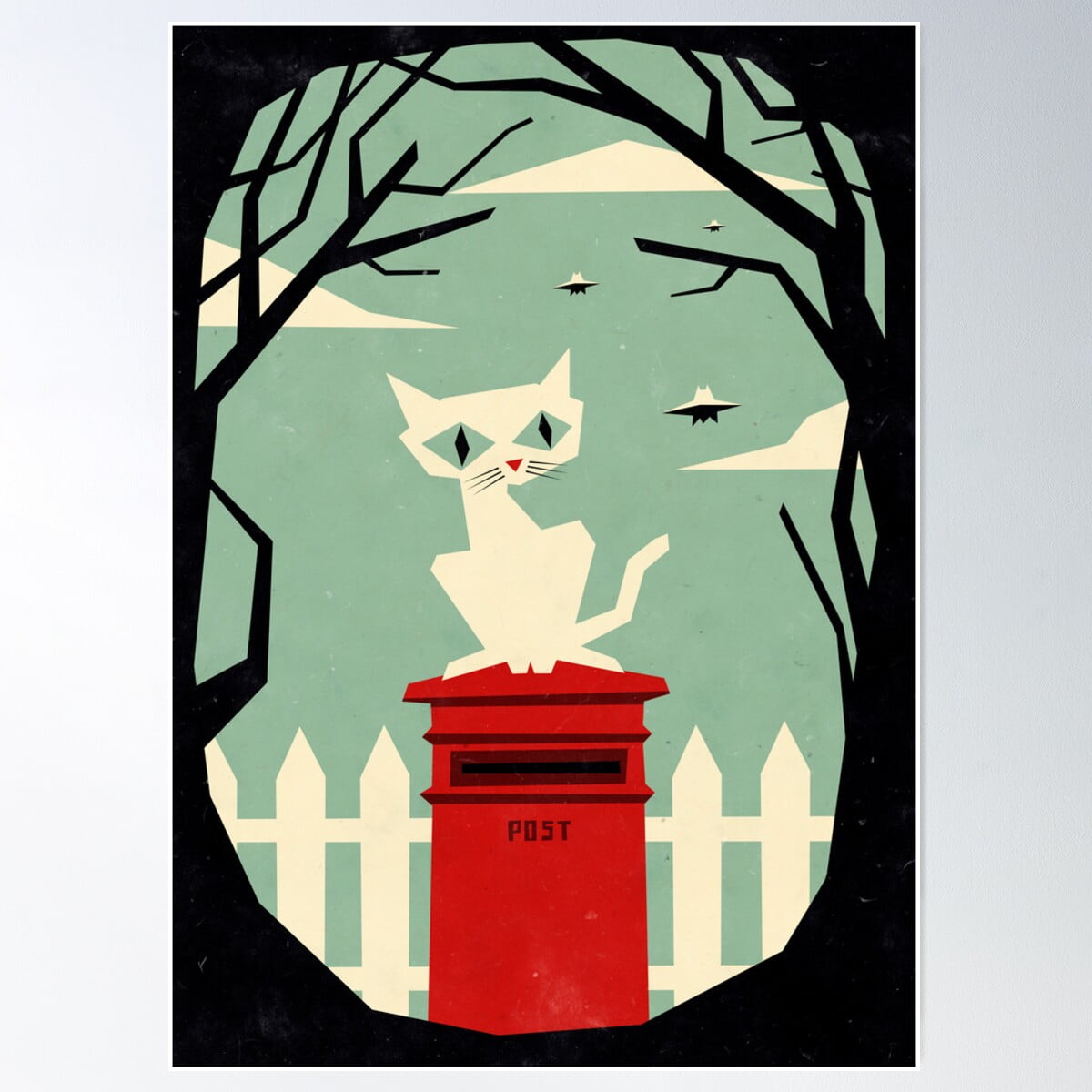 Let'S Meet At The Red Post Box Poster Wall Art, Modern Wall Decor For ...