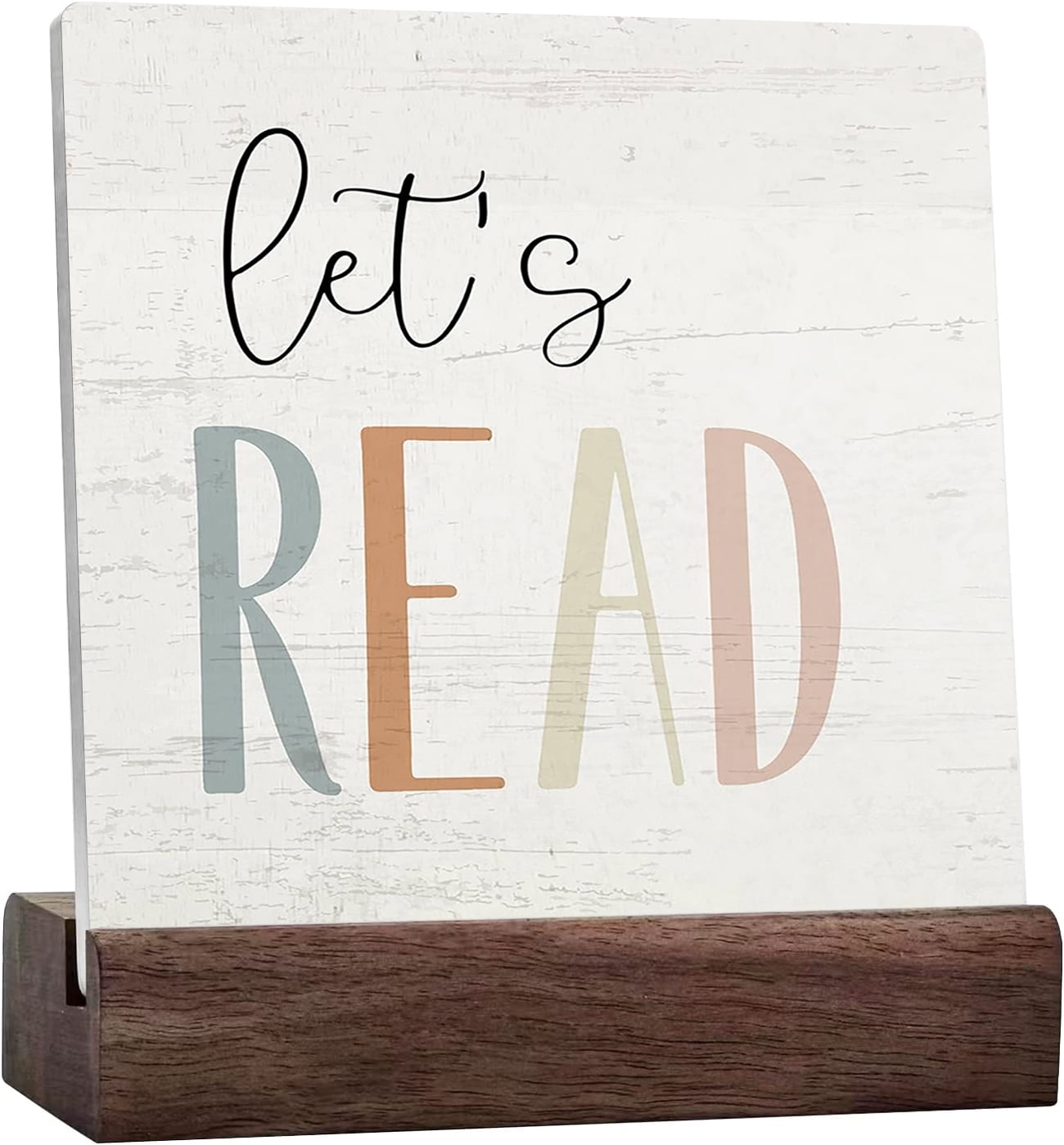 Let'S Read Ceramic Table Sign - Nursery Classroom Kids Room Decor ...