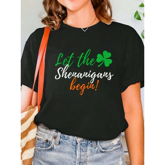 Let The Shenanigans Begin - Funny Irish St Patricks Day T-Shirt Print ...